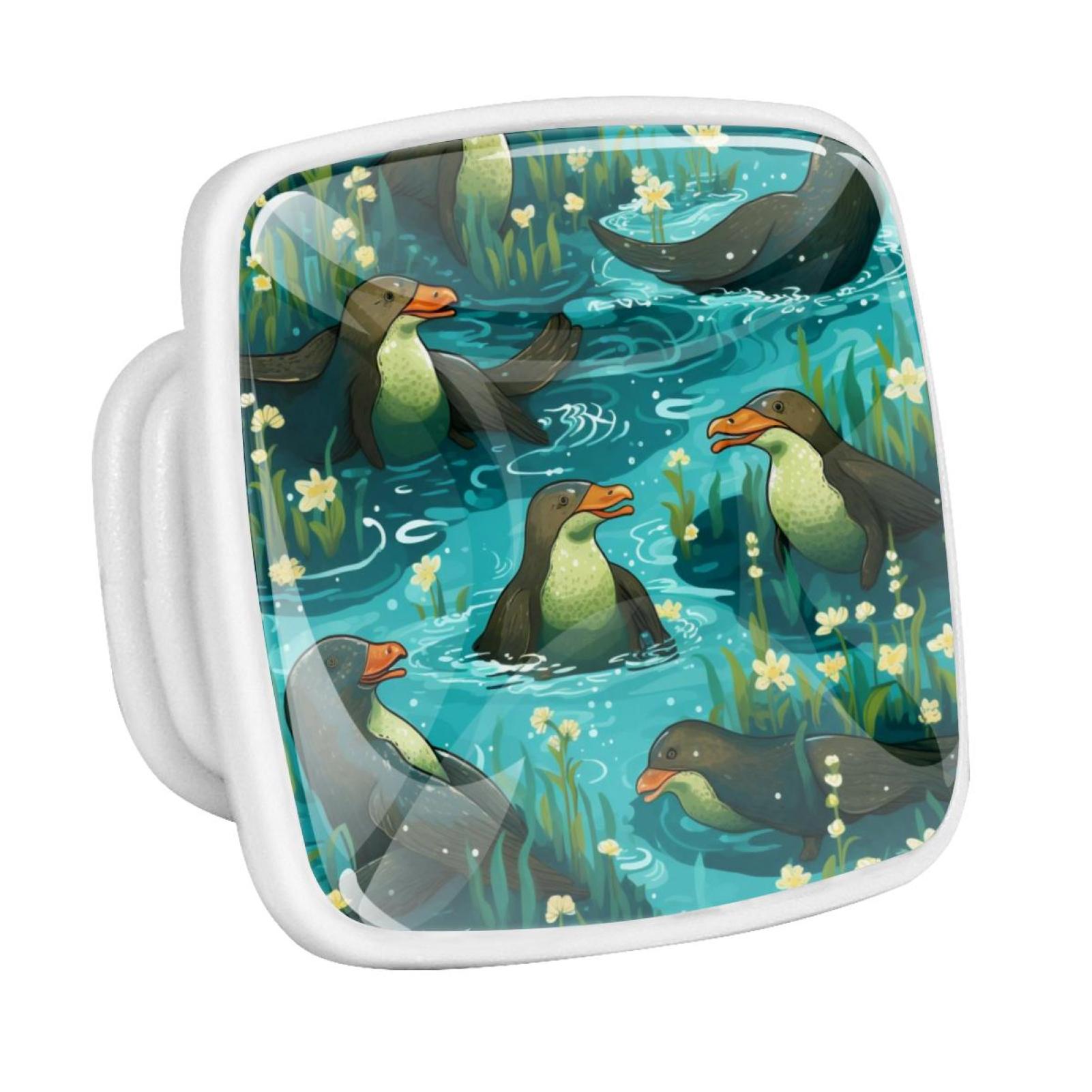 Duckbill Fluorescent Drawer Pulls with Screws Square 4-Pack Glow Dark ...