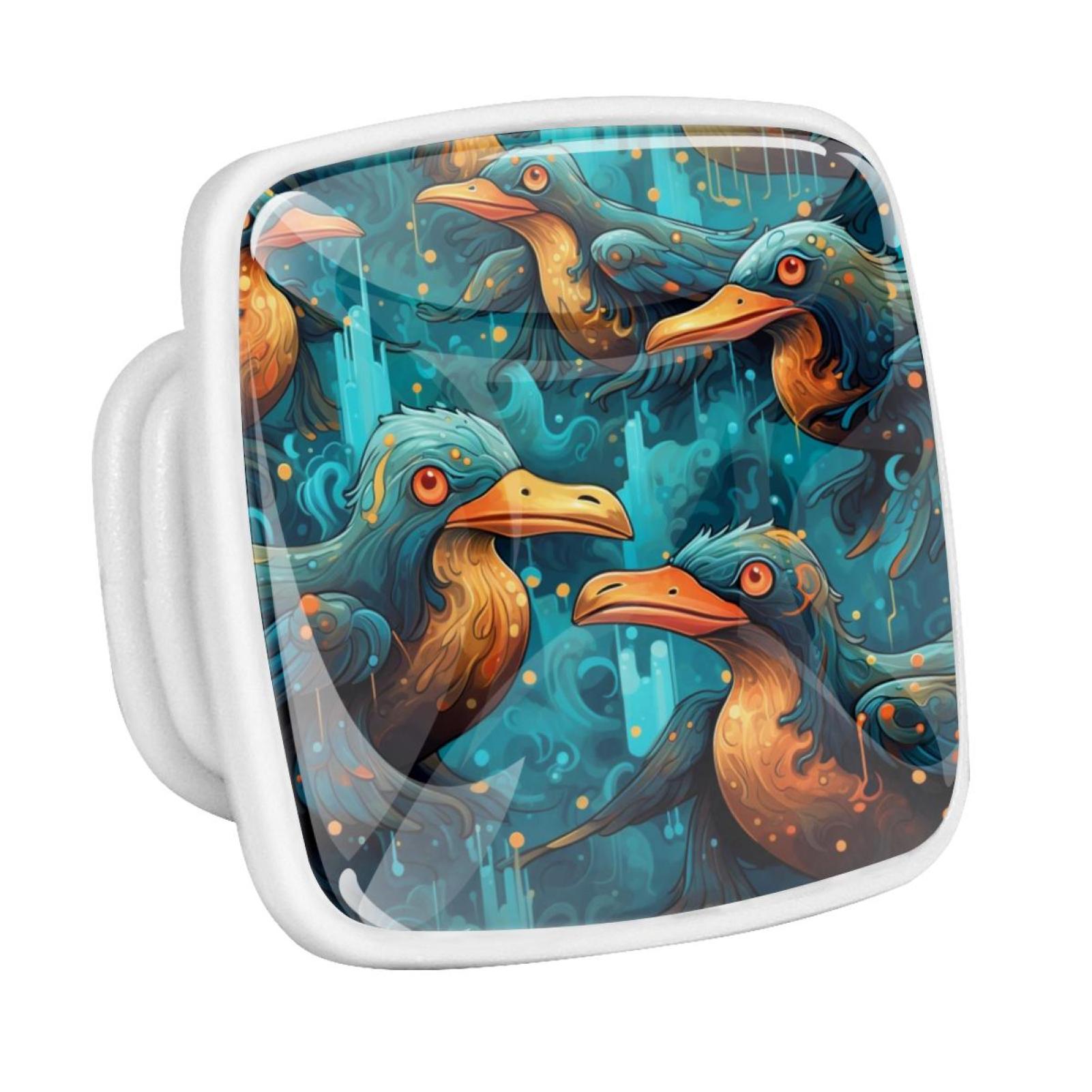 Duckbill Fluorescent Drawer Pulls with Screws Square 4-Pack Glow Dark ...