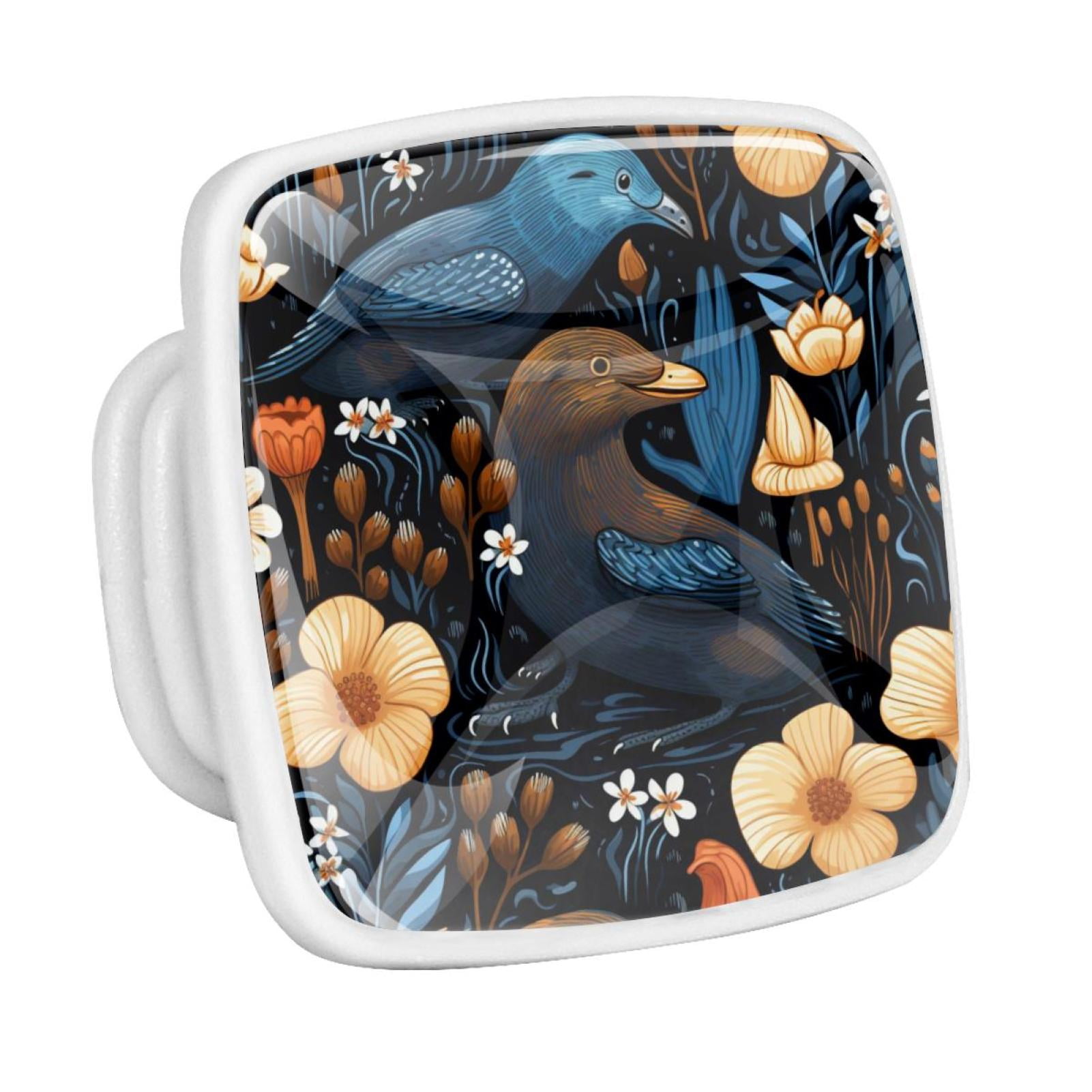 Duckbill Fluorescent Drawer Pulls with Screws Square 4-Pack Glow Dark ...