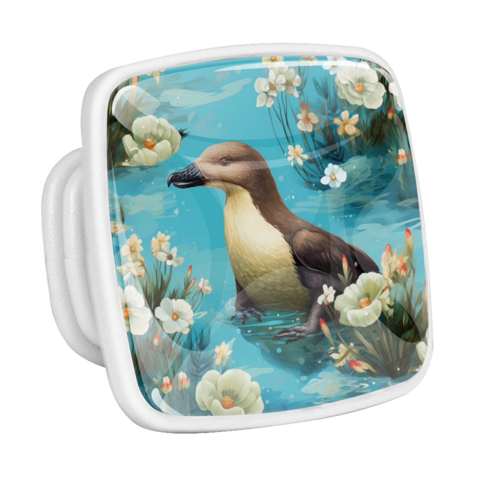 Duckbill Fluorescent Drawer Pulls with Screws Square 4-Pack Glow Dark ...