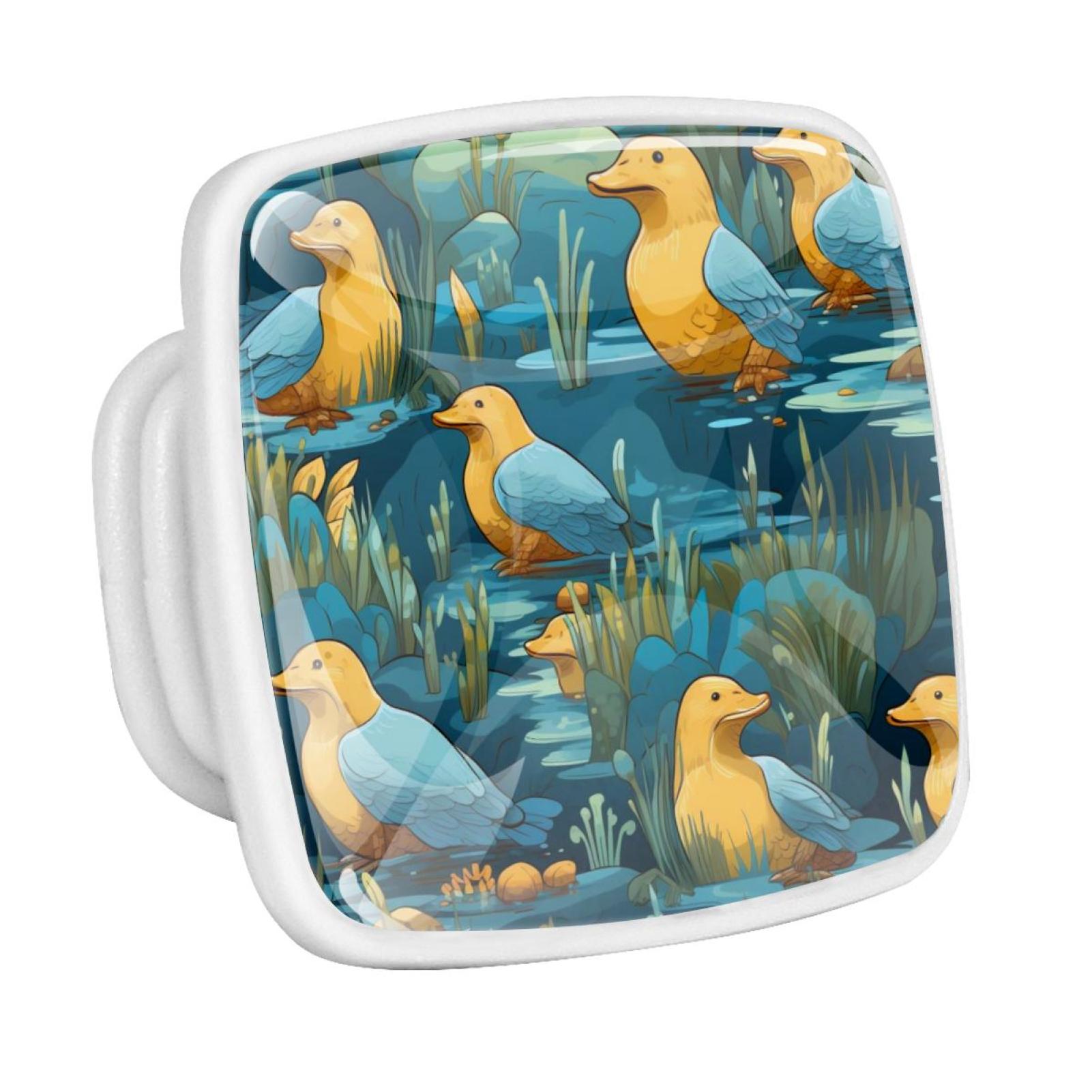 Duckbill Fluorescent Drawer Pulls with Screws Square 4-Pack Glow Dark ...