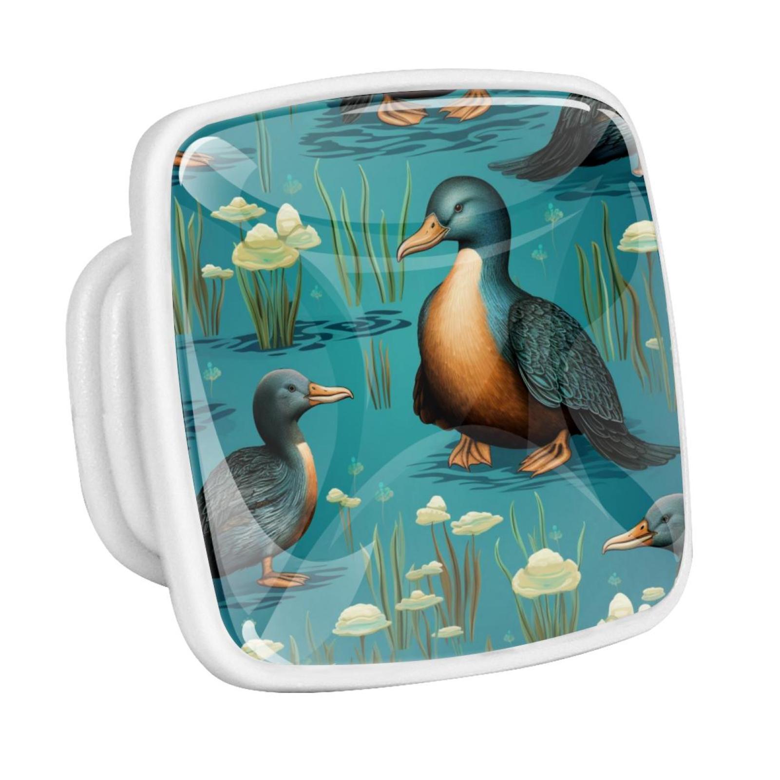 Duckbill Fluorescent Drawer Pulls with Screws Square 4-Pack Glow Dark ...