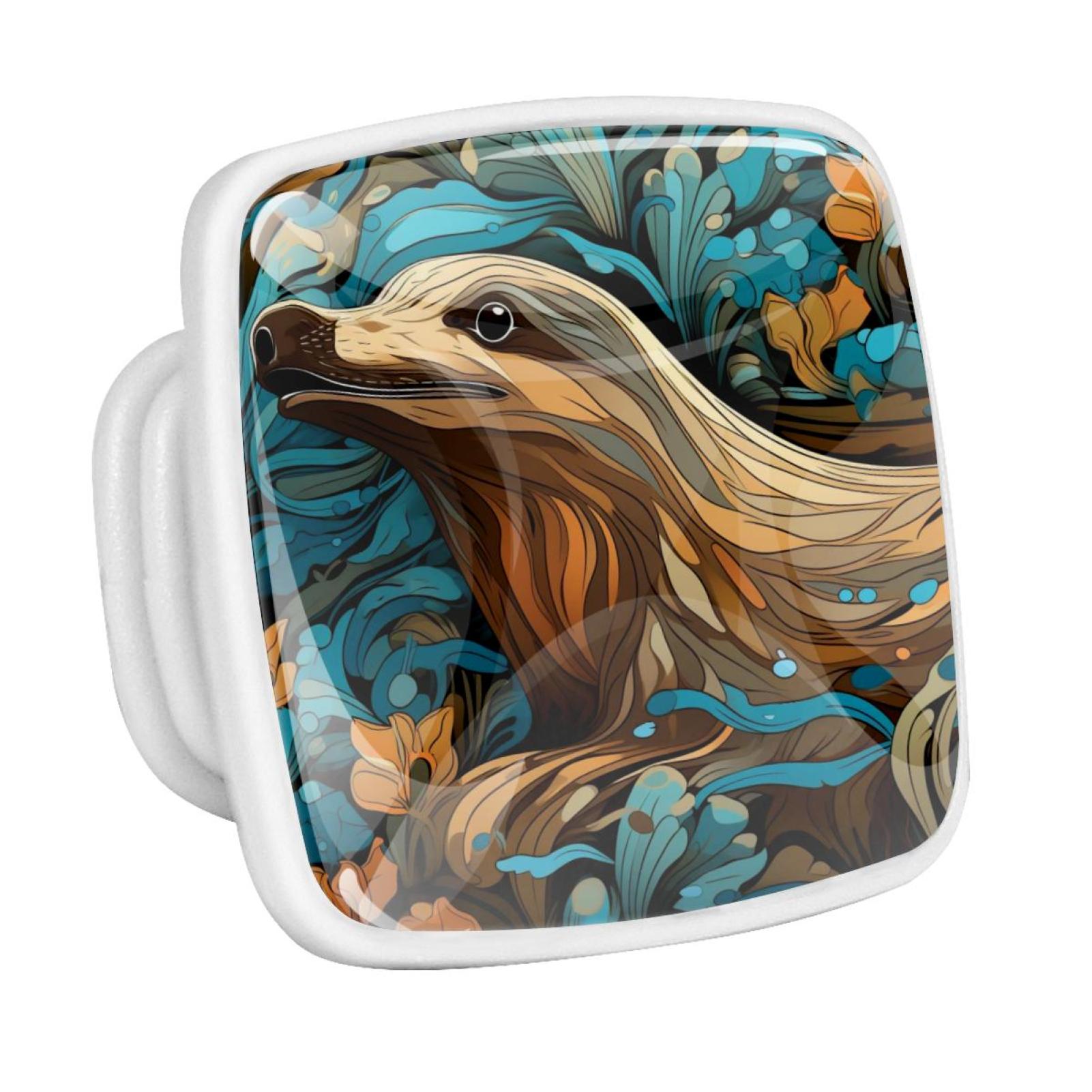 Duckbill Fluorescent Drawer Pulls with Screws Square 4-Pack Glow Dark ...