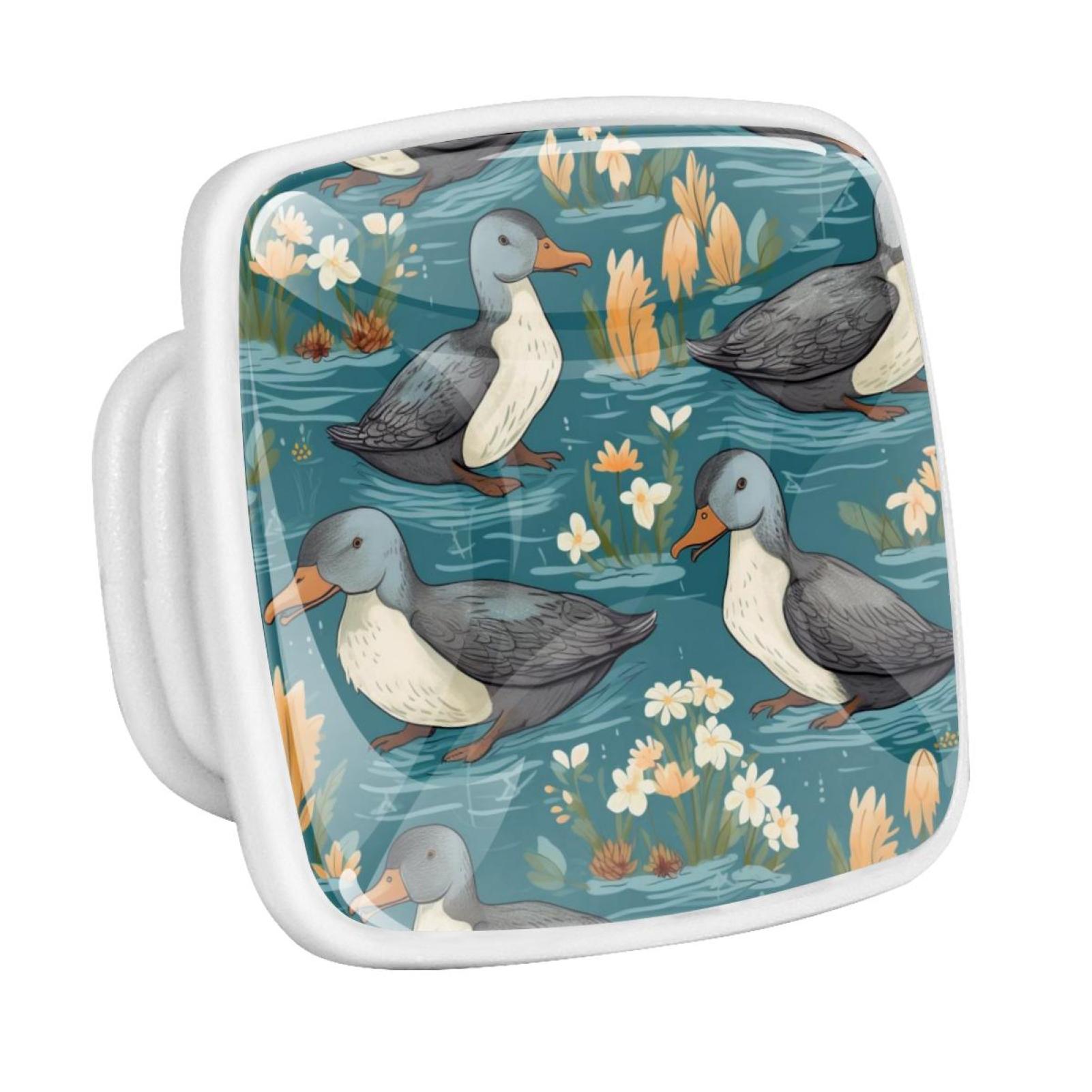 Duckbill Fluorescent Drawer Pulls with Screws Square 4-Pack Glow Dark ...