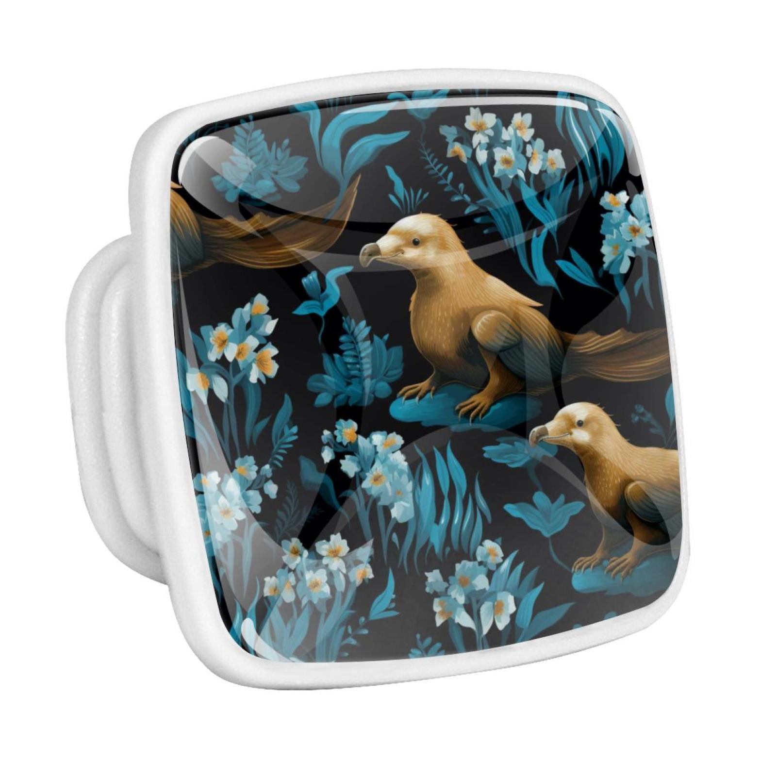 Duckbill Fluorescent Drawer Pulls with Screws Square 4-Pack Glow Dark ...