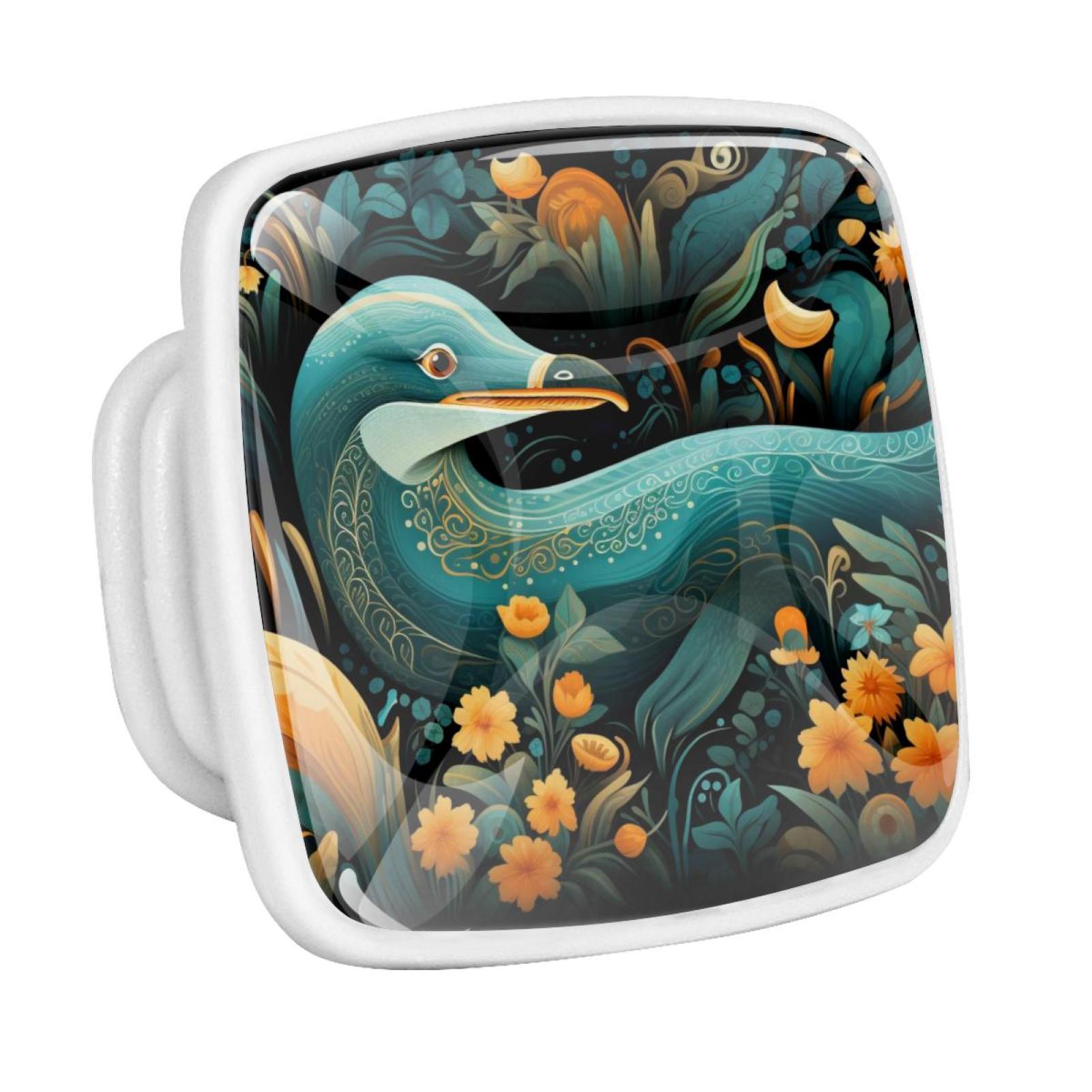 Duckbill Fluorescent Drawer Pulls with Screws Square 4-Pack Glow Dark ...