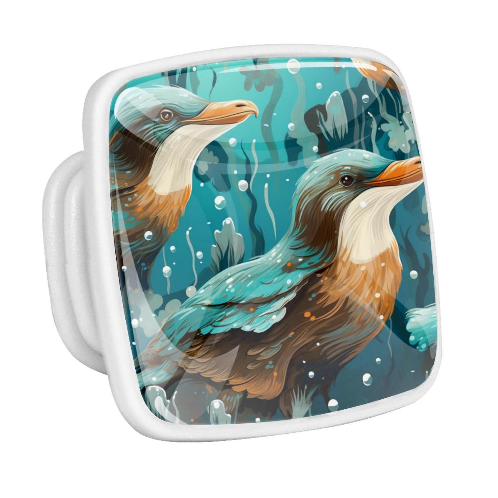 Duckbill Fluorescent Drawer Pulls with Screws Square 4-Pack Glow Dark ...