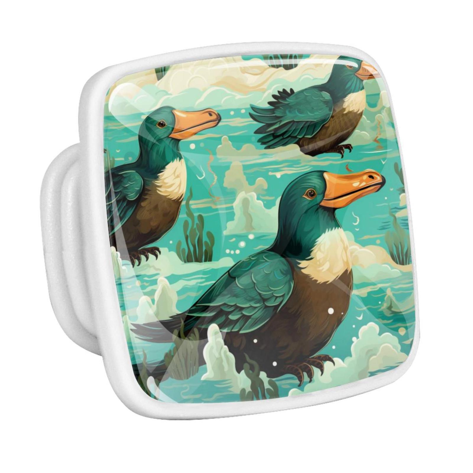 Duckbill Fluorescent Drawer Pulls with Screws Square 4-Pack Glow Dark ...