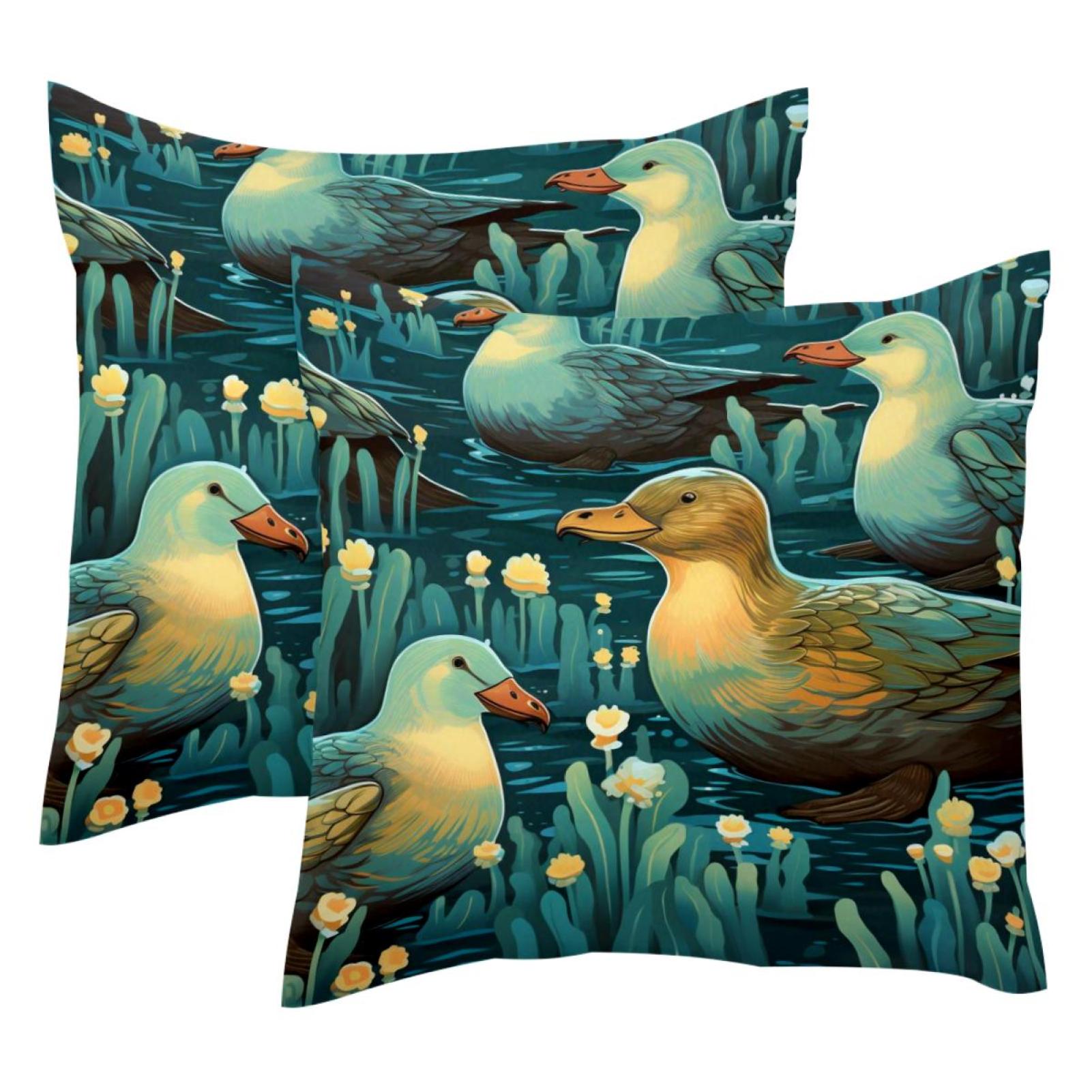 Duckbill Pattern 2PCS Printed Square Cushion 16x16 Inch Pillow ...
