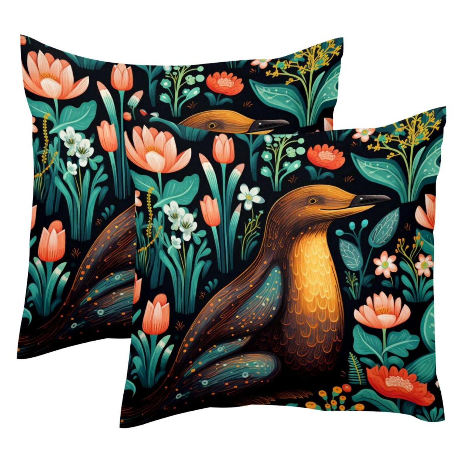 Duckbill Pattern 2PCS Printed Square Cushion 16x16 Inch Pillow ...