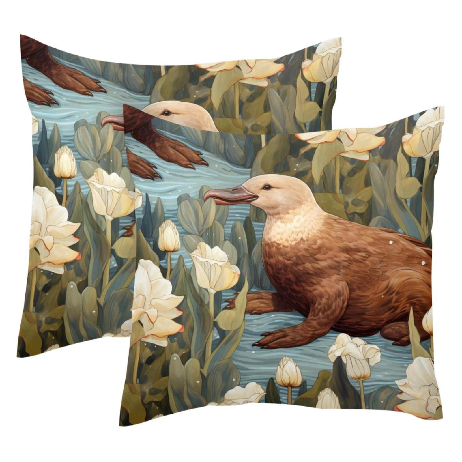 Duckbill Pattern 2PCS Printed Square Cushion 18x18 Inch Pillow ...