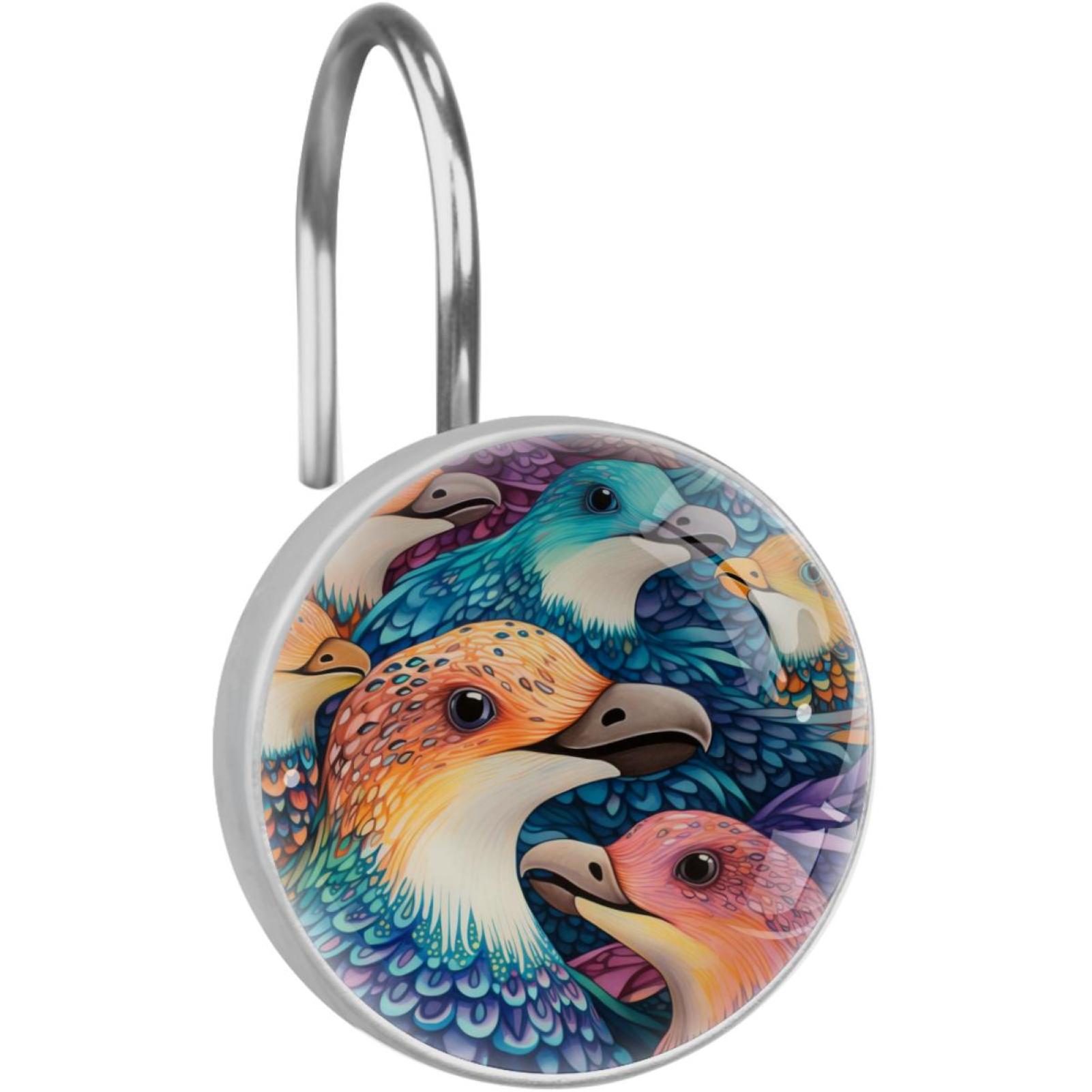 Duckbill Pattern 2PCS Unique Hooks Resin Glass Stainless Steel Shower ...