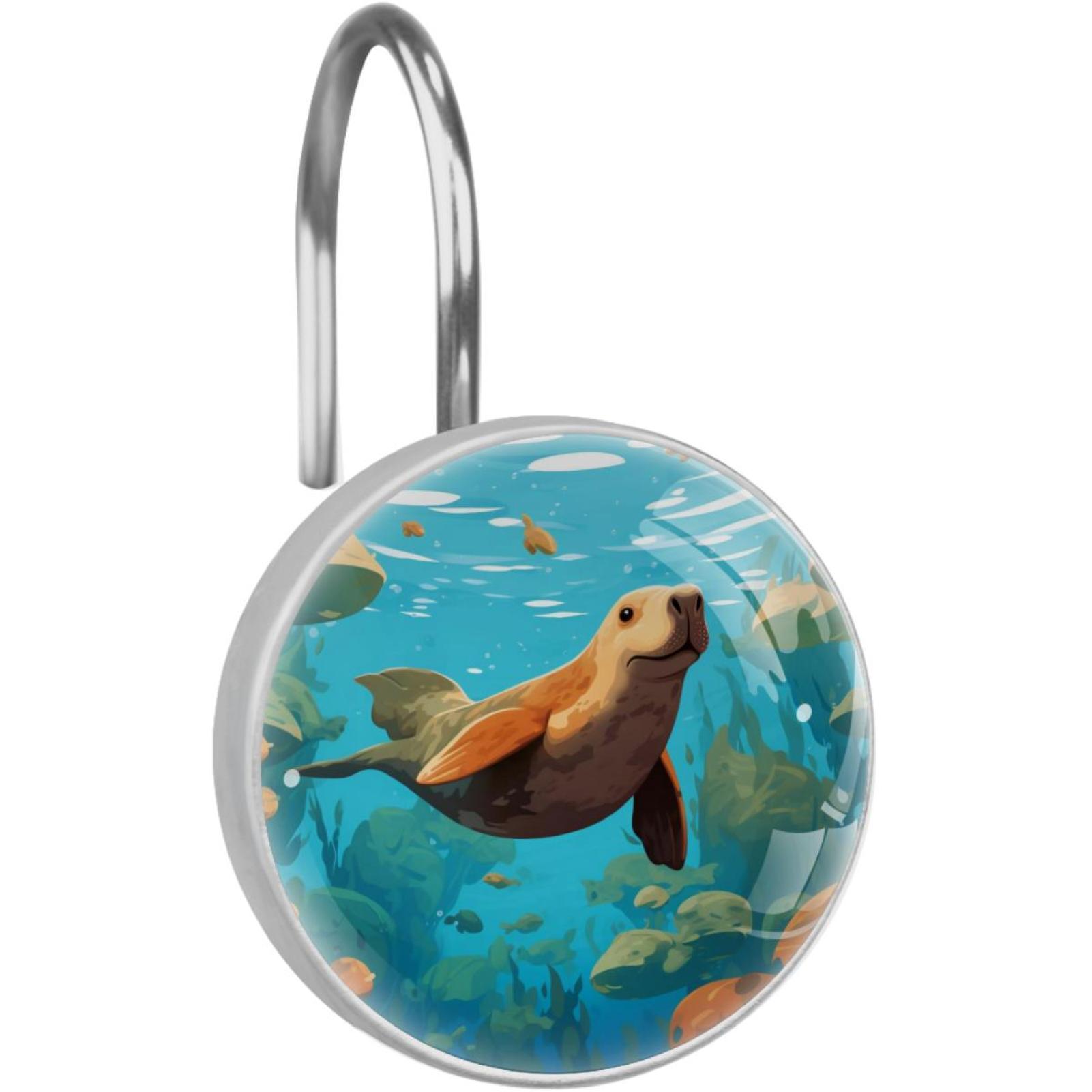 Duckbill Pattern 2PCS Unique Hooks Resin Glass Stainless Steel Shower ...