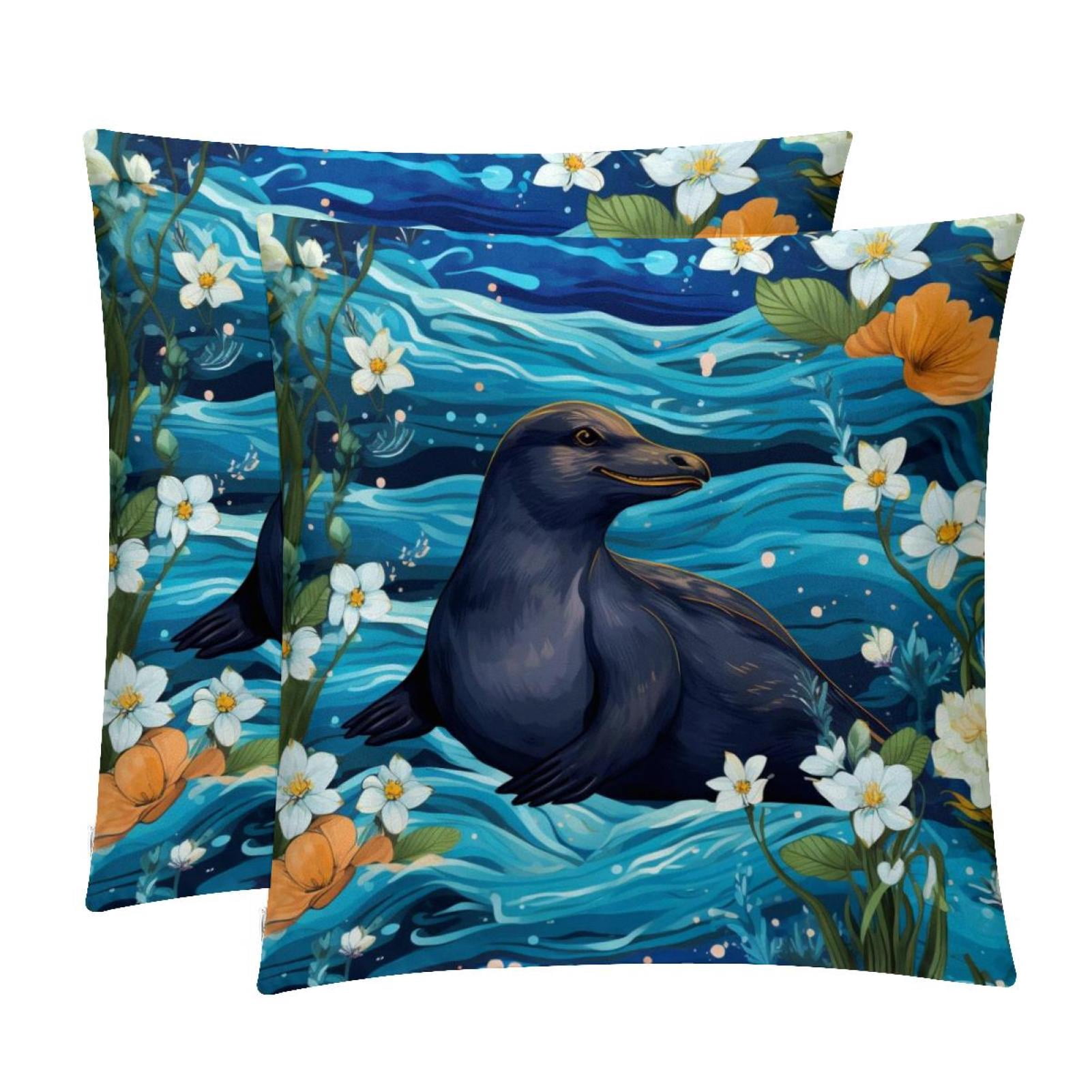 Duckbill Pattern 2pc Luxurious Velvet Throw Pillow Covers Unique Ideal ...