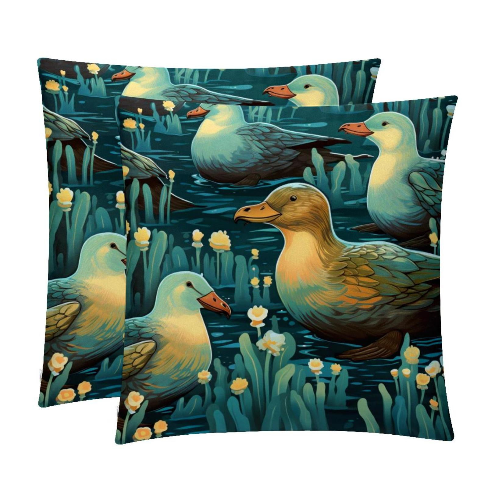 Duckbill Pattern 2pc Luxurious Velvet Throw Pillow Covers Unique Ideal ...
