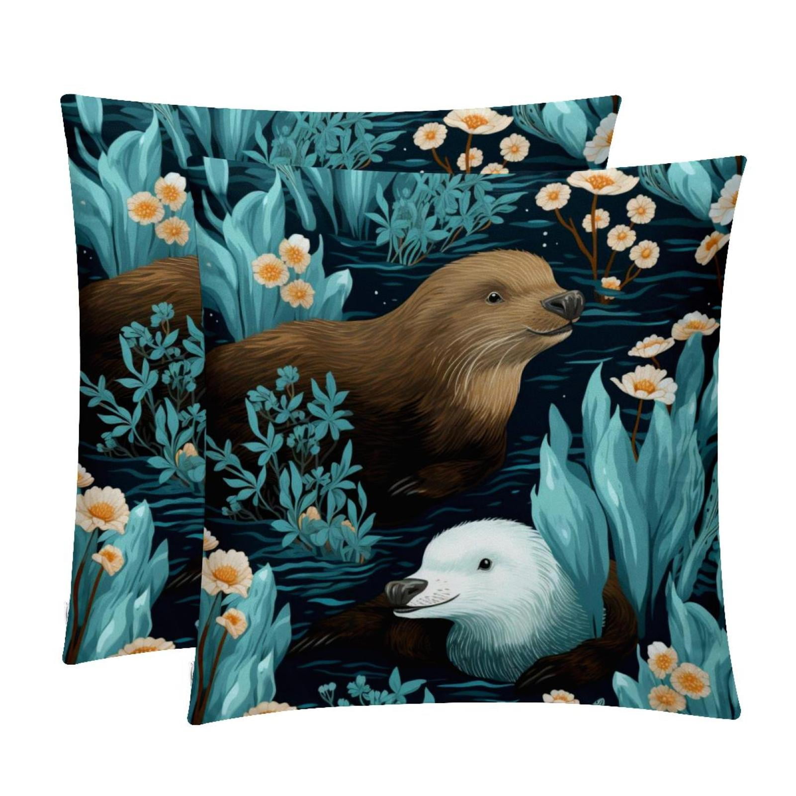 Duckbill Pattern 2pc Luxurious Velvet Throw Pillow Covers Unique Ideal ...