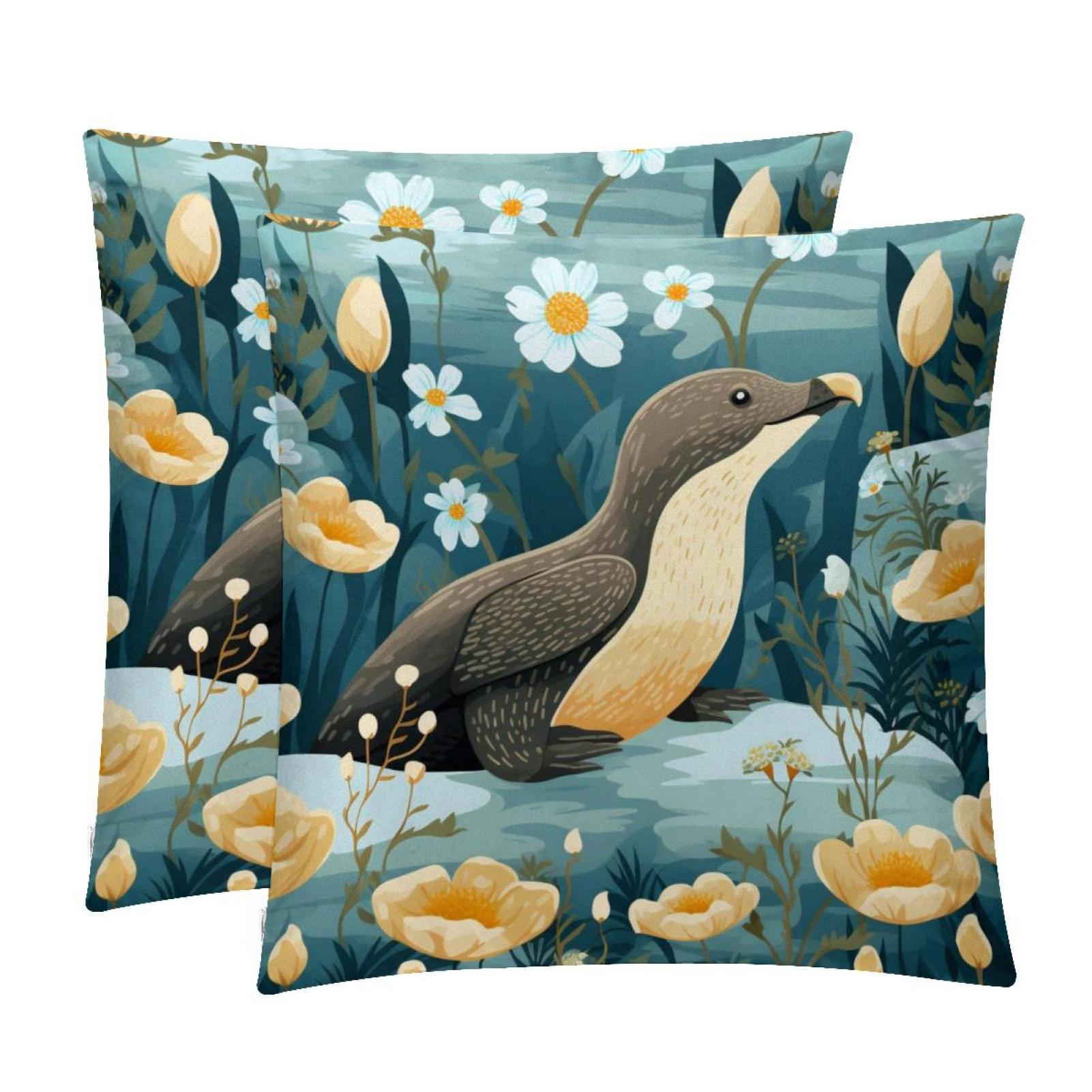 Duckbill Pattern 2pc Luxurious Velvet Throw Pillow Covers Unique Ideal ...