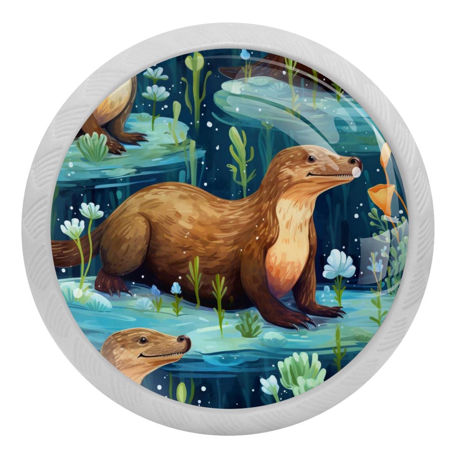 Duckbill Pattern 4PCS Cabinet Knobs Pulls Fluorescent Drawer Handle ...