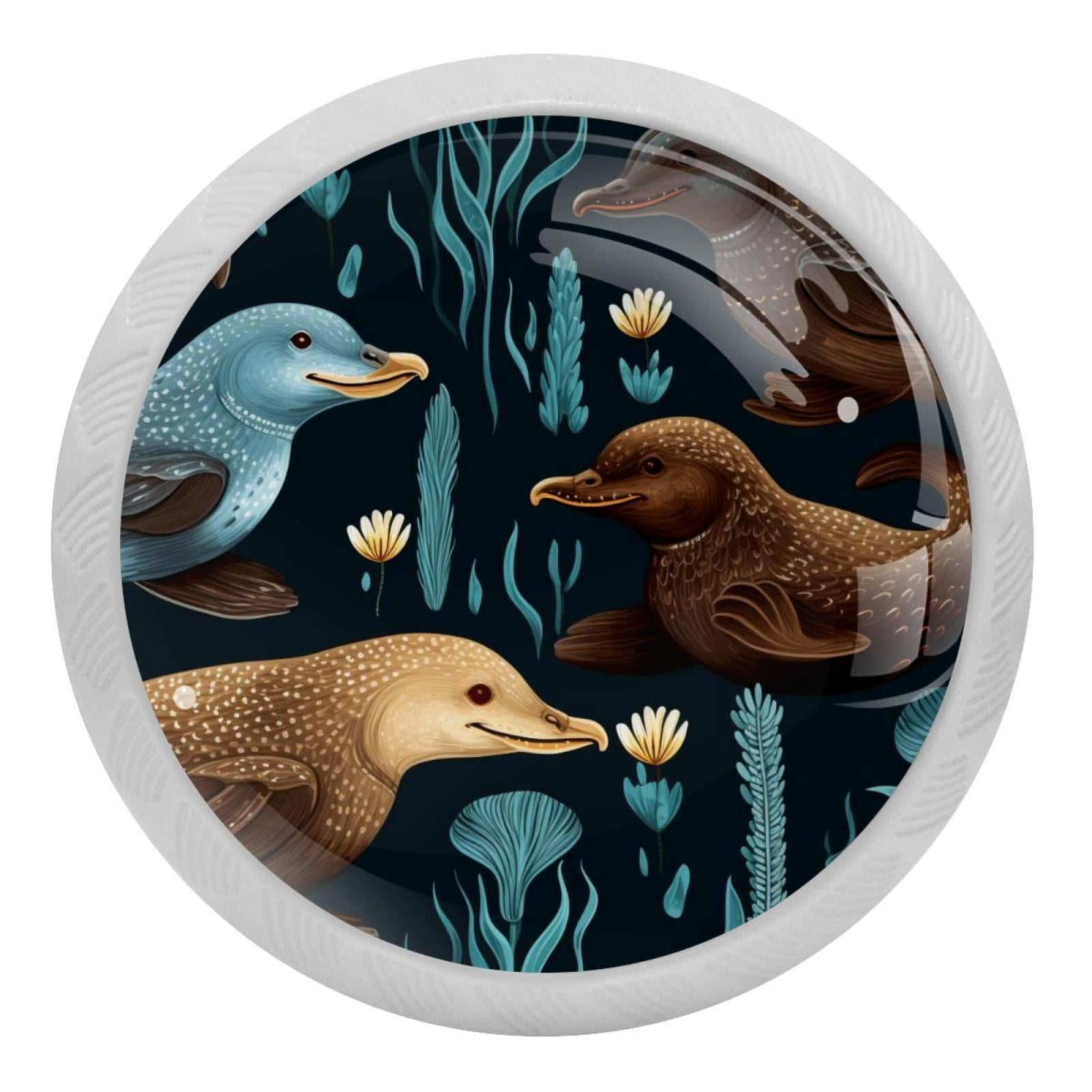 Duckbill Pattern 4PCS Cabinet Knobs Pulls Fluorescent Drawer Handle ...