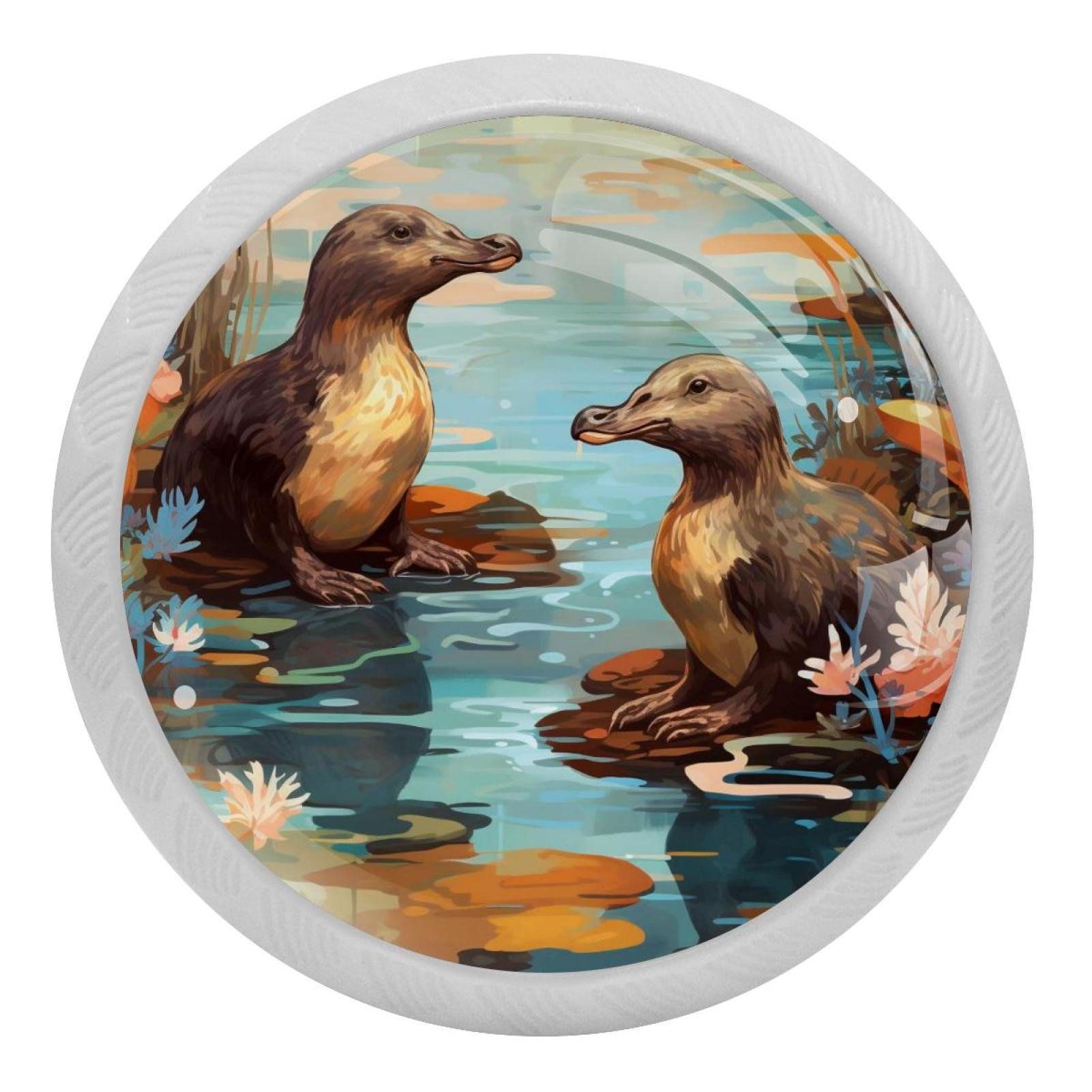 Duckbill Pattern 4PCS Cabinet Knobs Pulls Fluorescent Drawer Handle ...