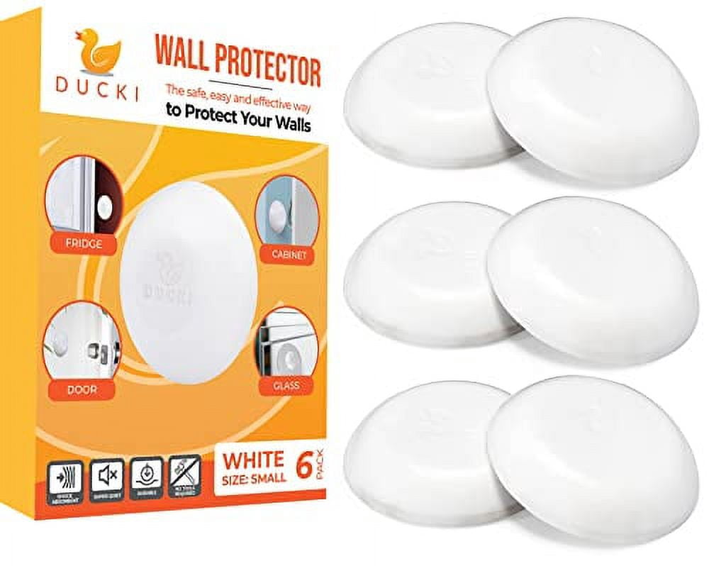 Ducki Wall Protectors - 6 Pack White - Self Adhesive, Reusable Solution ...