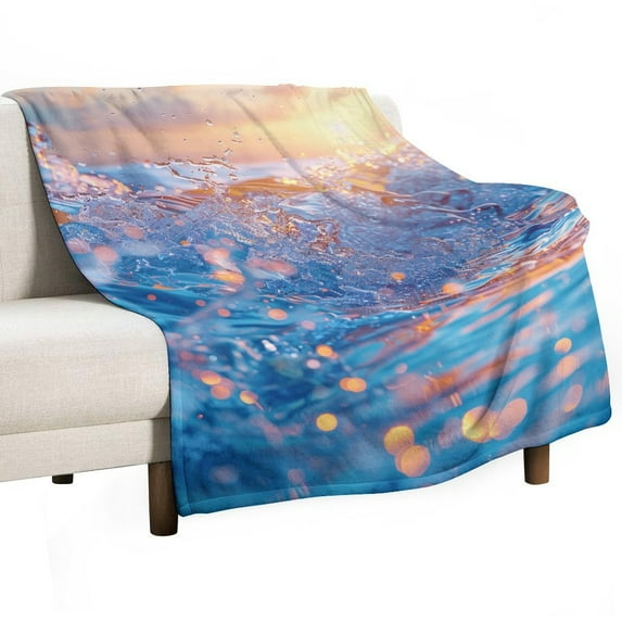 Duckling Sunset Pond Throw Blanket for Women, Men - Super Soft Plush ...
