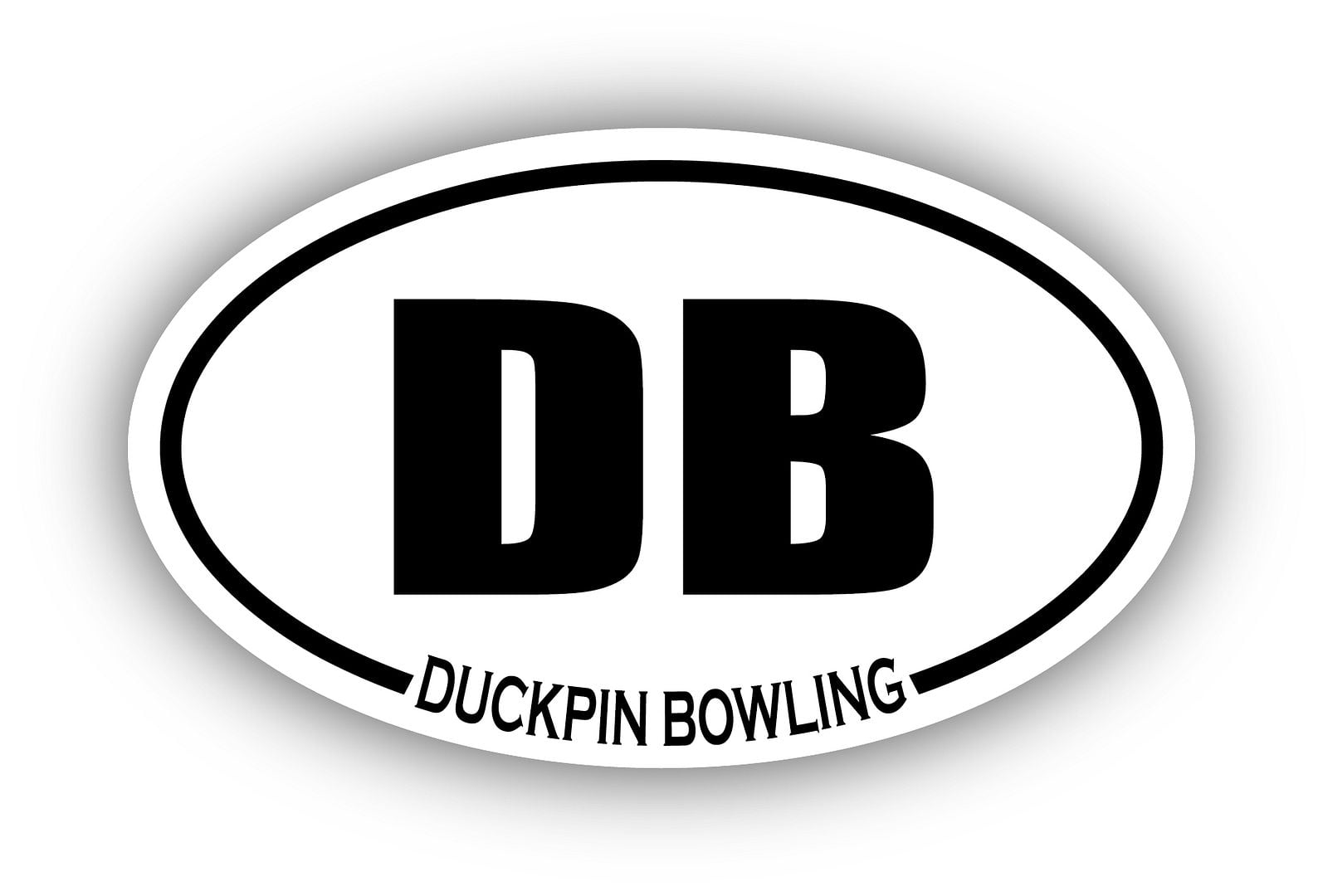 Duckpin Bowling DB Oval Bumper Sticker 3M Vinyl Decal 3 in x 5 in ...