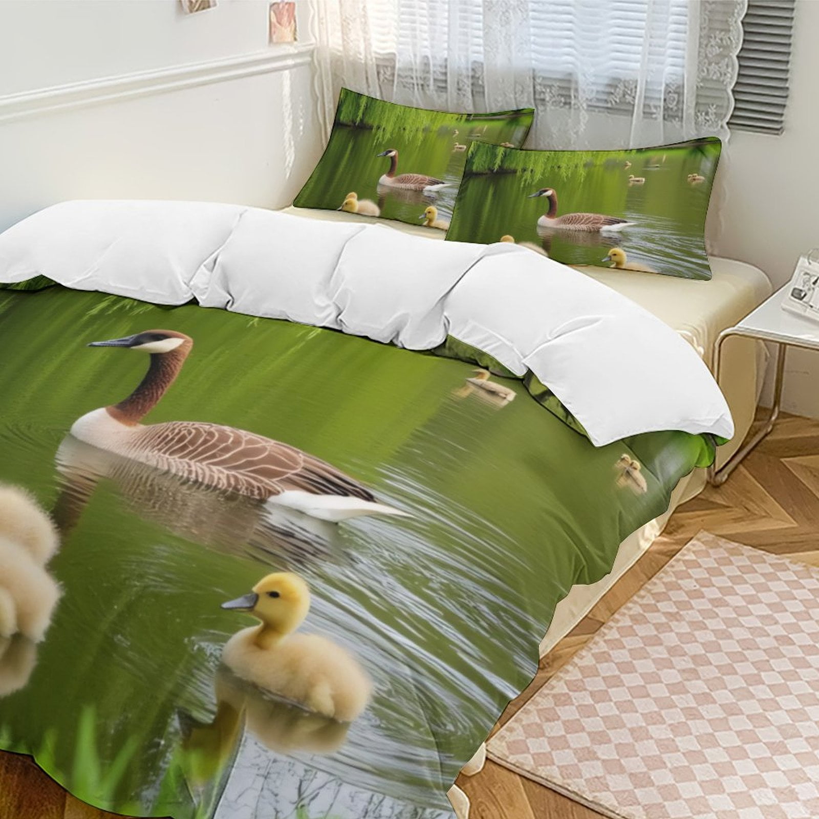 Ducks And Ducklings in Pond 3D Duvet Cover Set Quilt Cover Theme of Kid ...