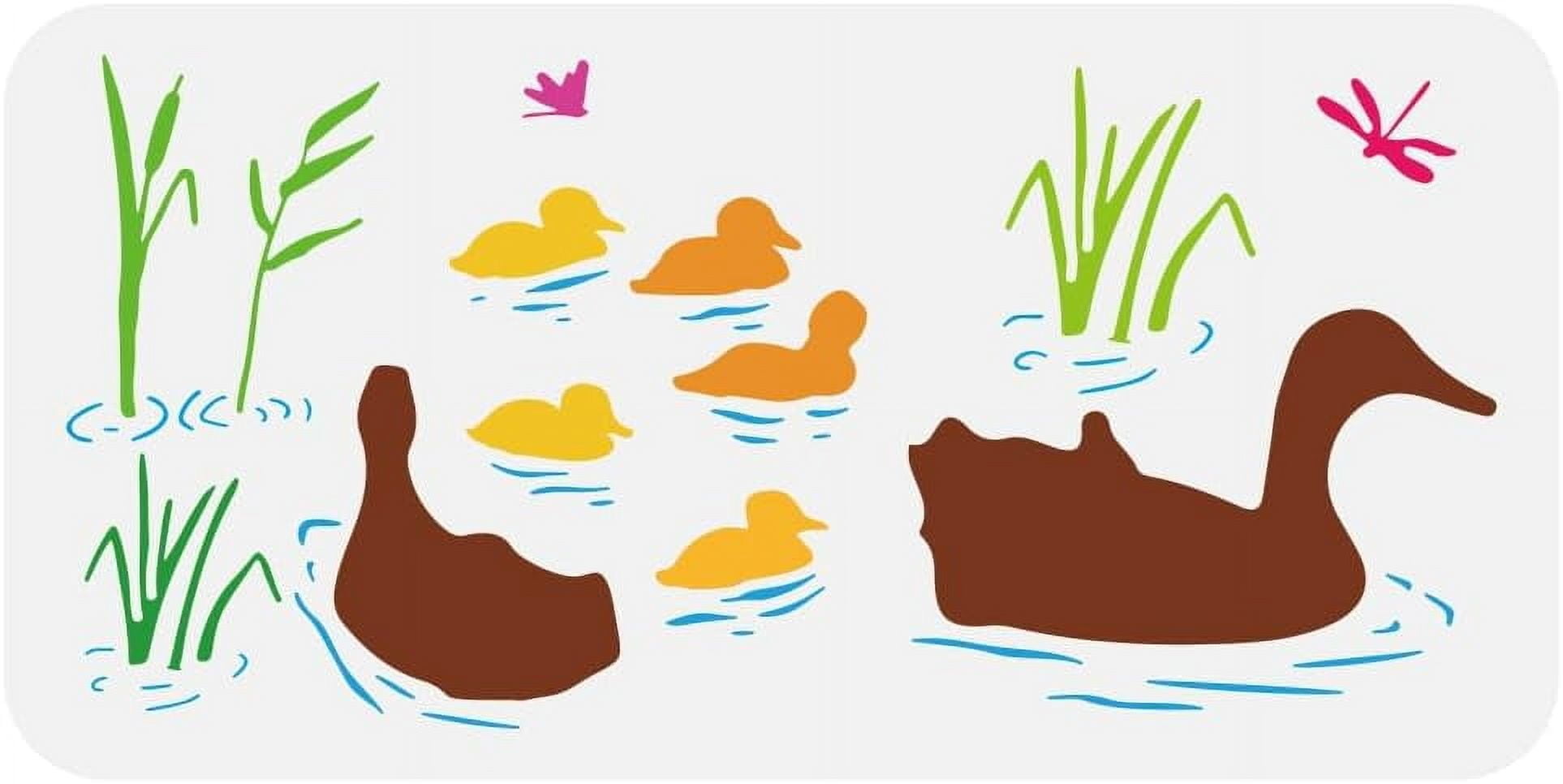 Ducks with Ducklings Large Stencil 11.8x5.9inch Swimming Ducks Painting ...