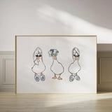 Ducks In Towels Art Print: Trendy Bathroom Decor UNFRAMED PAPER POSTER ...
