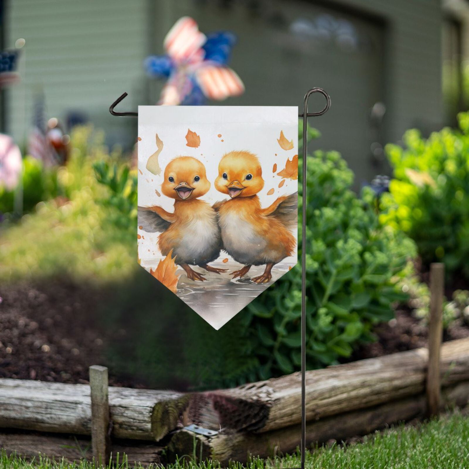 Ducks Leaves Water Garden Flag 18" x 12.5" Double Sided Yard Lawn ...