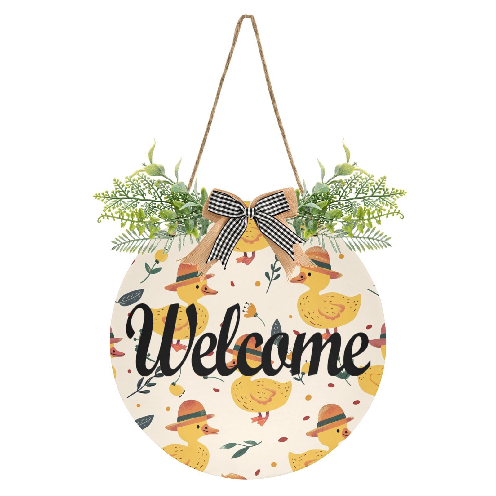 Ducks Leaves Welcome Sign for Front Door Wreath Door Sign for Farmhouse ...