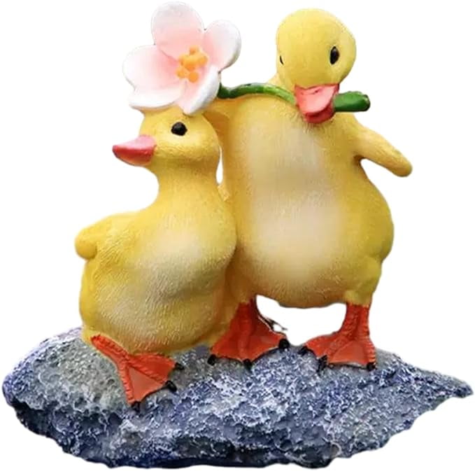 Ducks Statue Duckling Outdoor Garden Set of Two, Resin Duck Outdoor ...