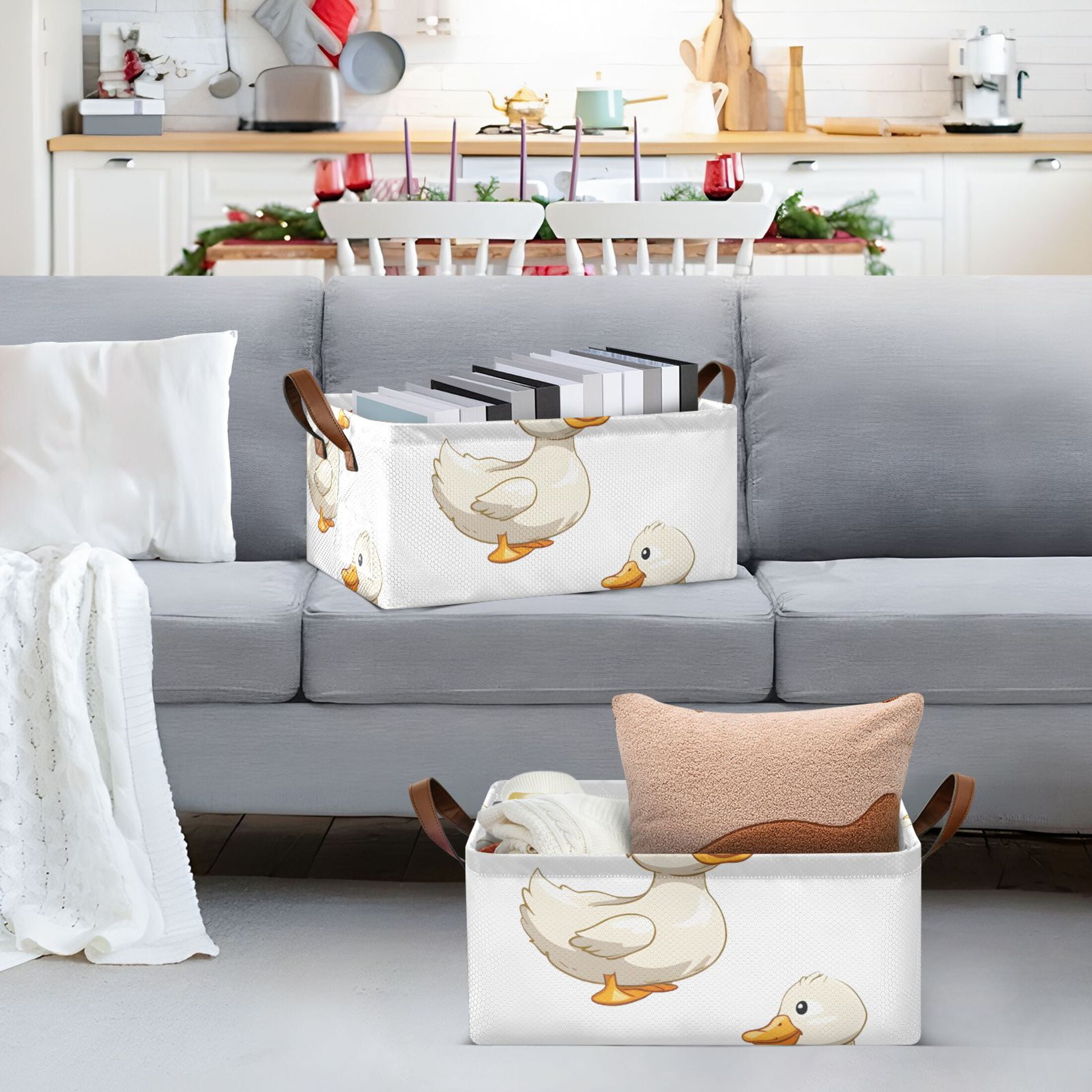 Ducks Storage Bins with Handles Foldable Storage Baskets for Shelves ...