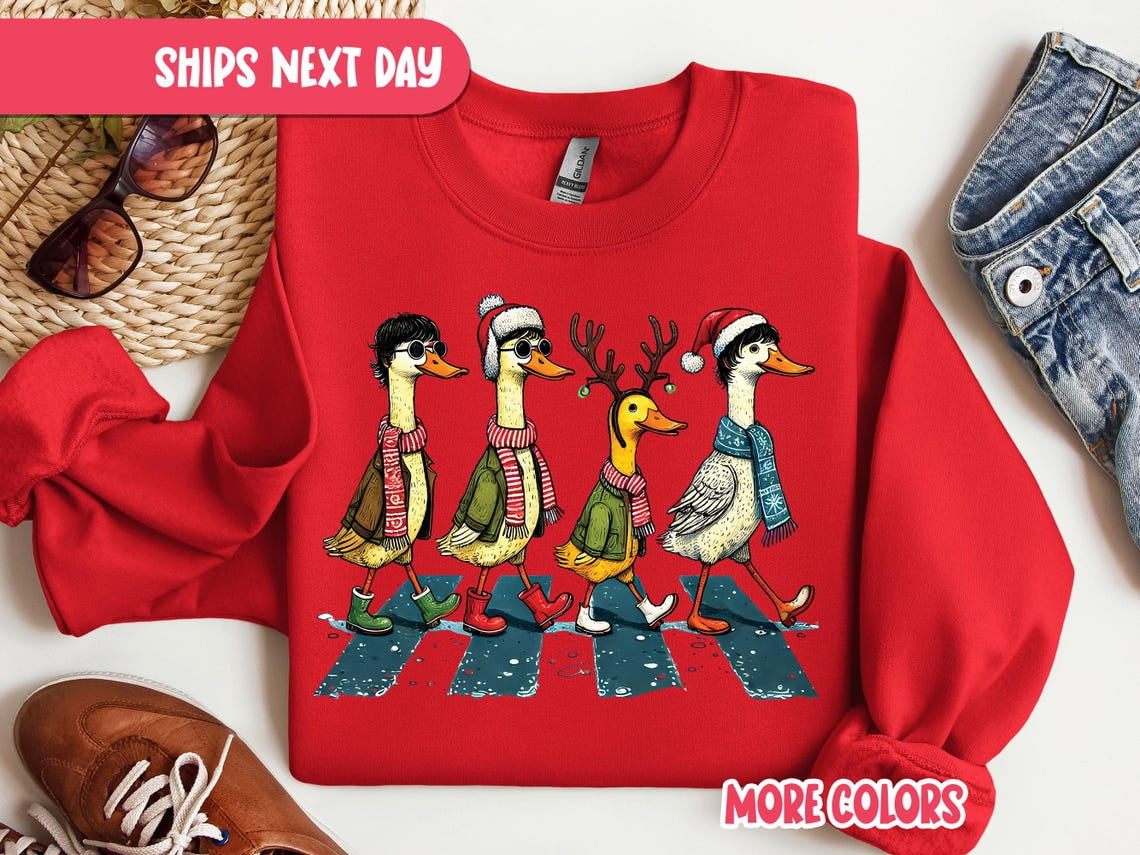 Ducks SweatDuck Crossing Crew, Farm Lover 100% Quacky & Festive Family ...