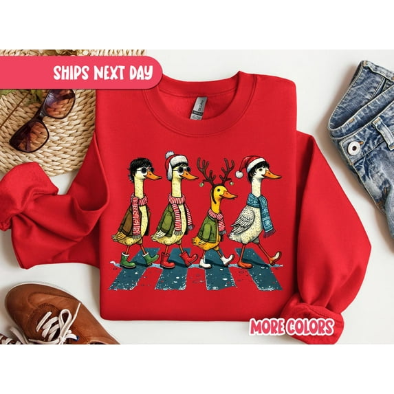 Ducks SweatDuck Crossing Crew, Farm Lover 100% Quacky & Festive Family ...