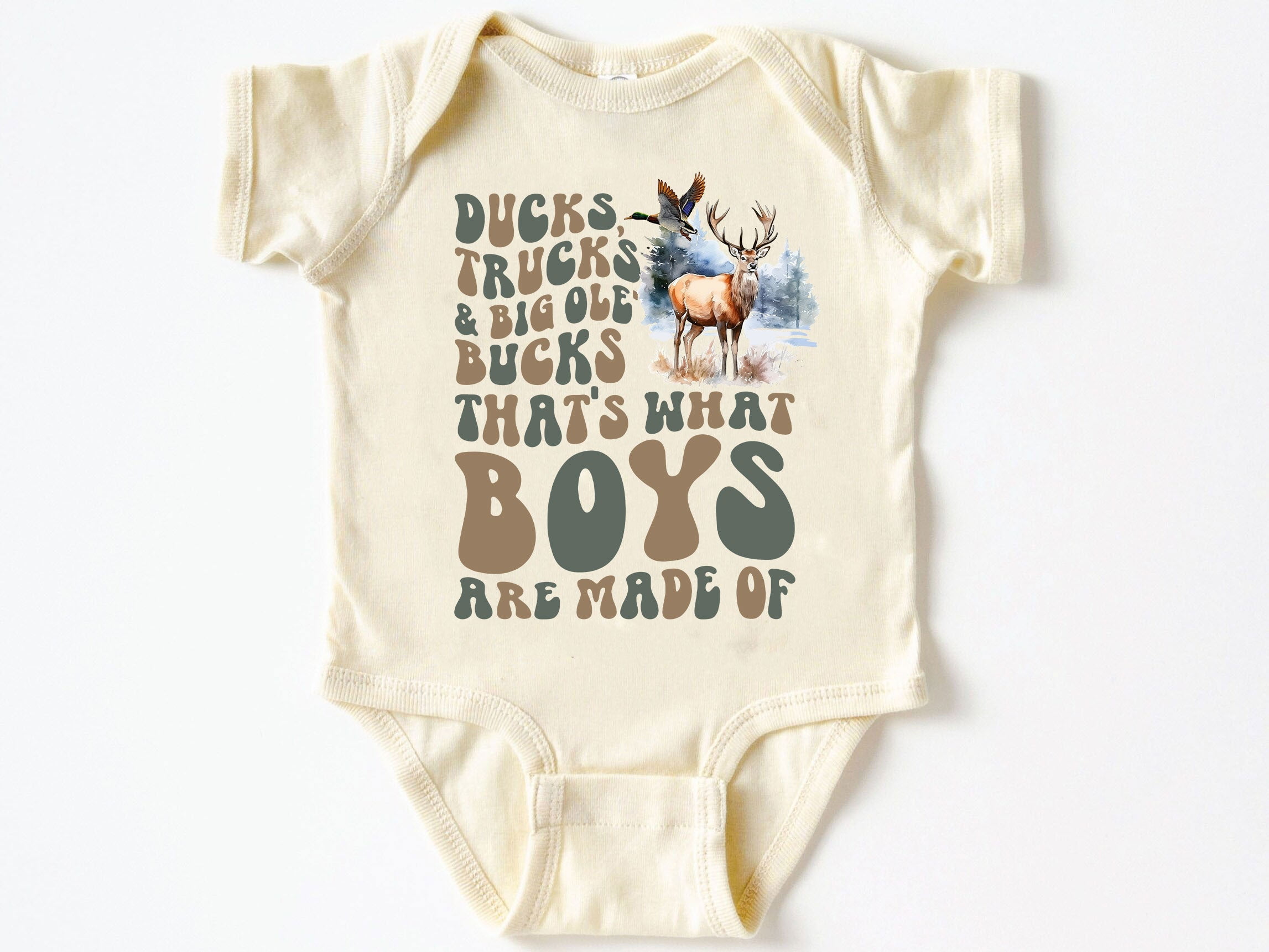 Ducks Trucks and Big Ole's Bucks That's What Boys Are Made Of Baby Bodysuit ,Funny New Born New ...