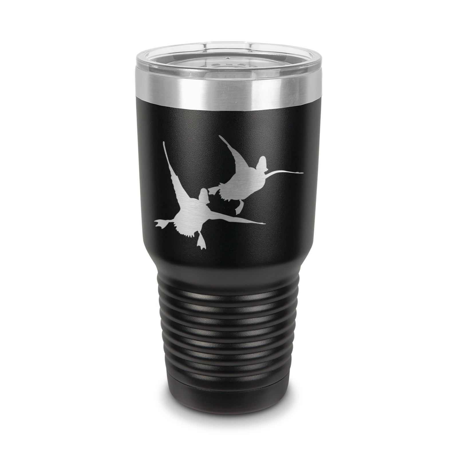 Ducks Tumbler 30 oz - Laser Engraved w/ Clear Lid - Stainless Steel ...
