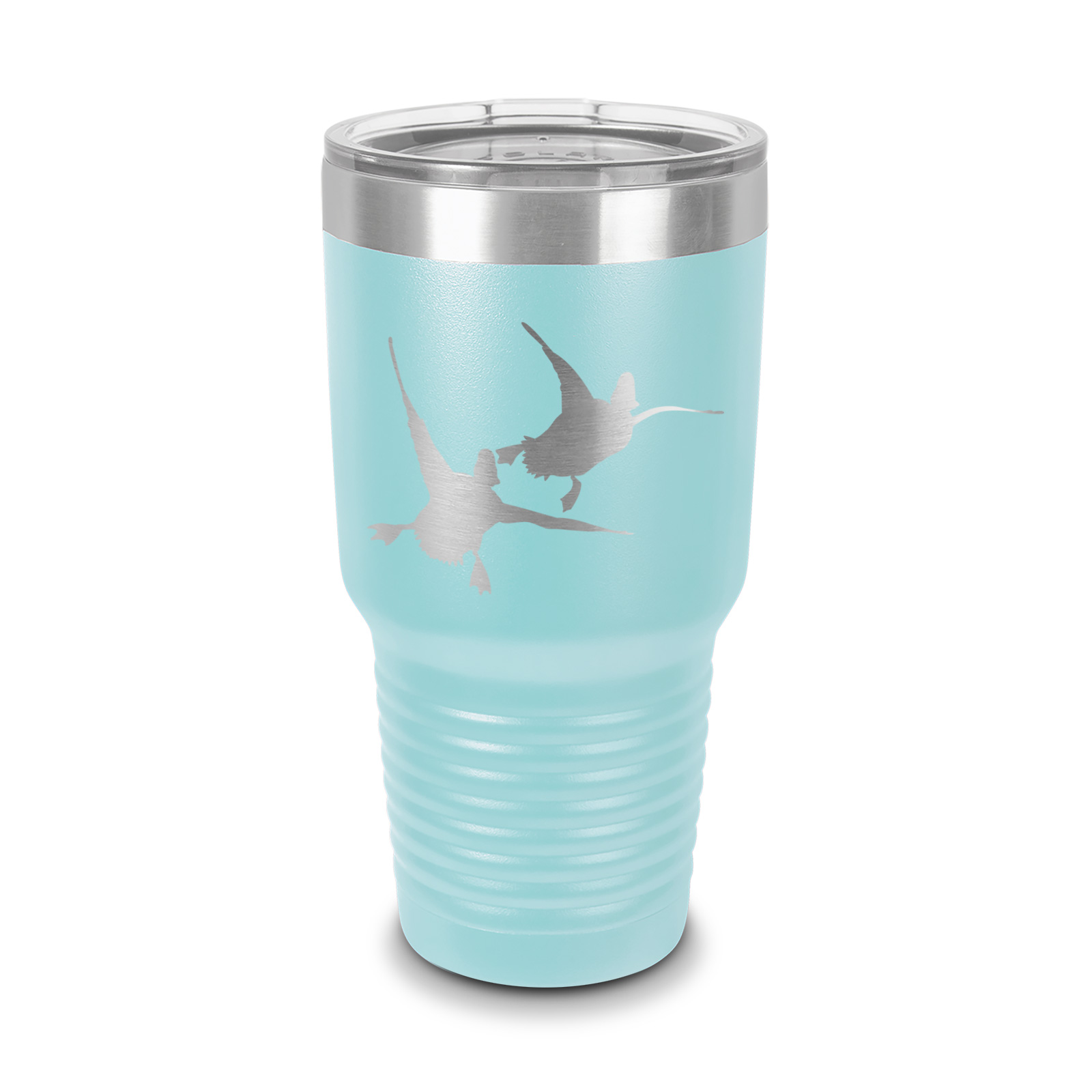 Ducks Tumbler 30 oz - Laser Engraved w/ Clear Lid - Stainless Steel ...