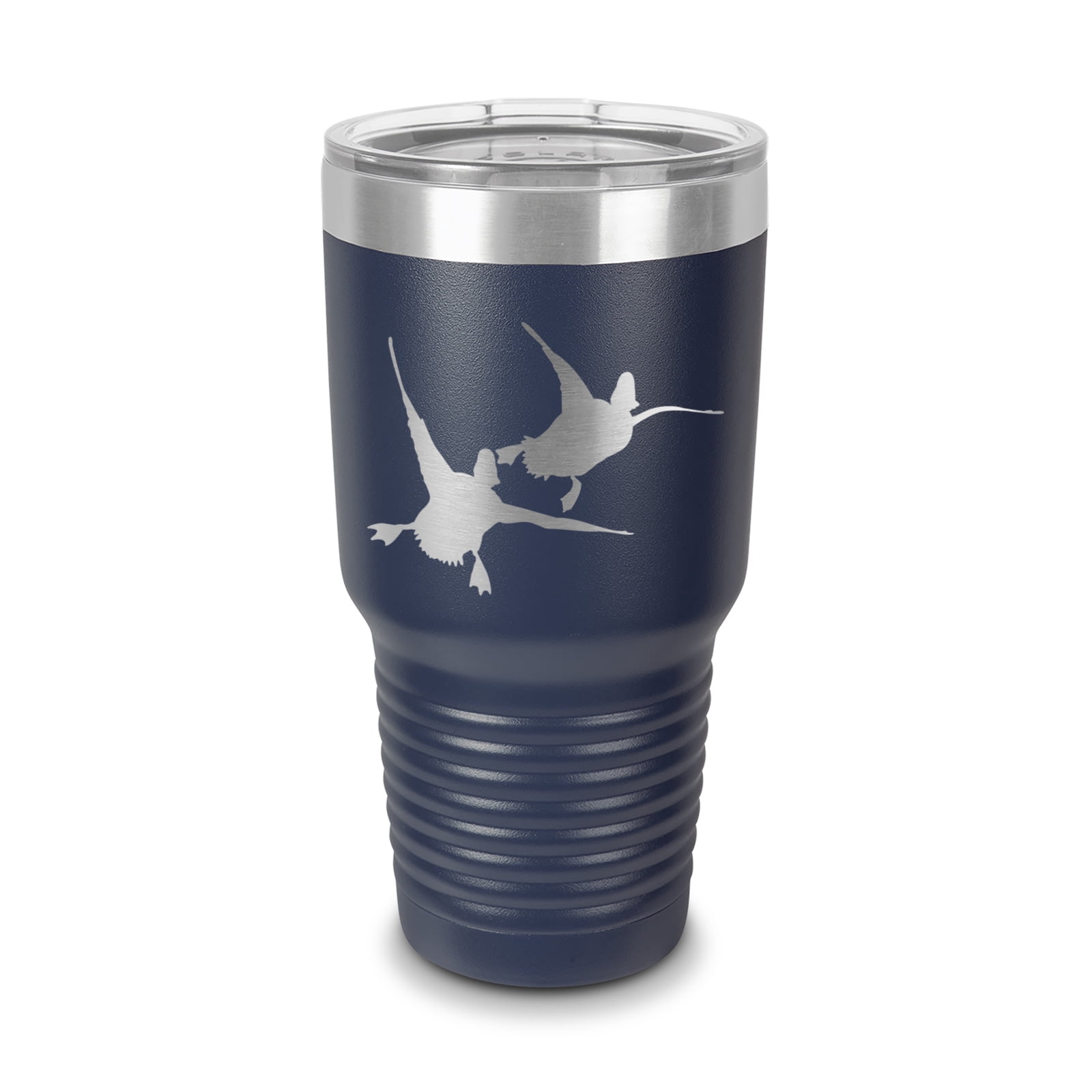 Ducks Tumbler 30 oz - Laser Engraved w/ Clear Lid - Stainless Steel ...