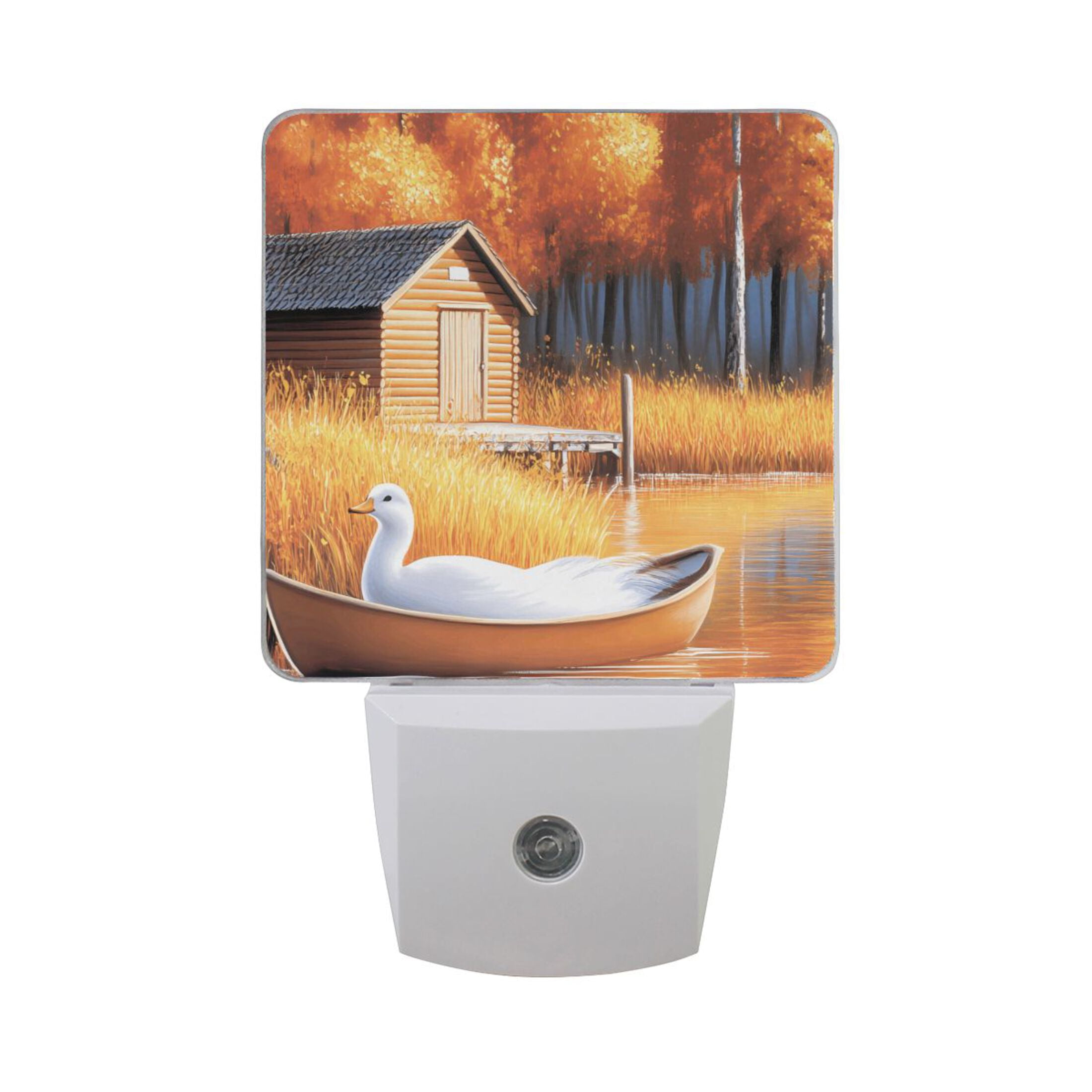 Ducks in Boat on River Night Light 2 Pack LED Nightlight Plug into Wall ...