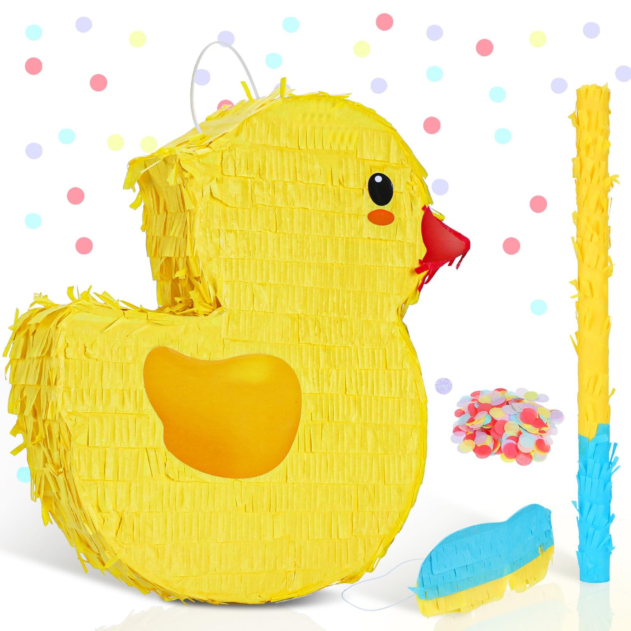 Ducktastic Pinata Party Pack - Yellow Duck Pinata, Stick & Blindfold ...