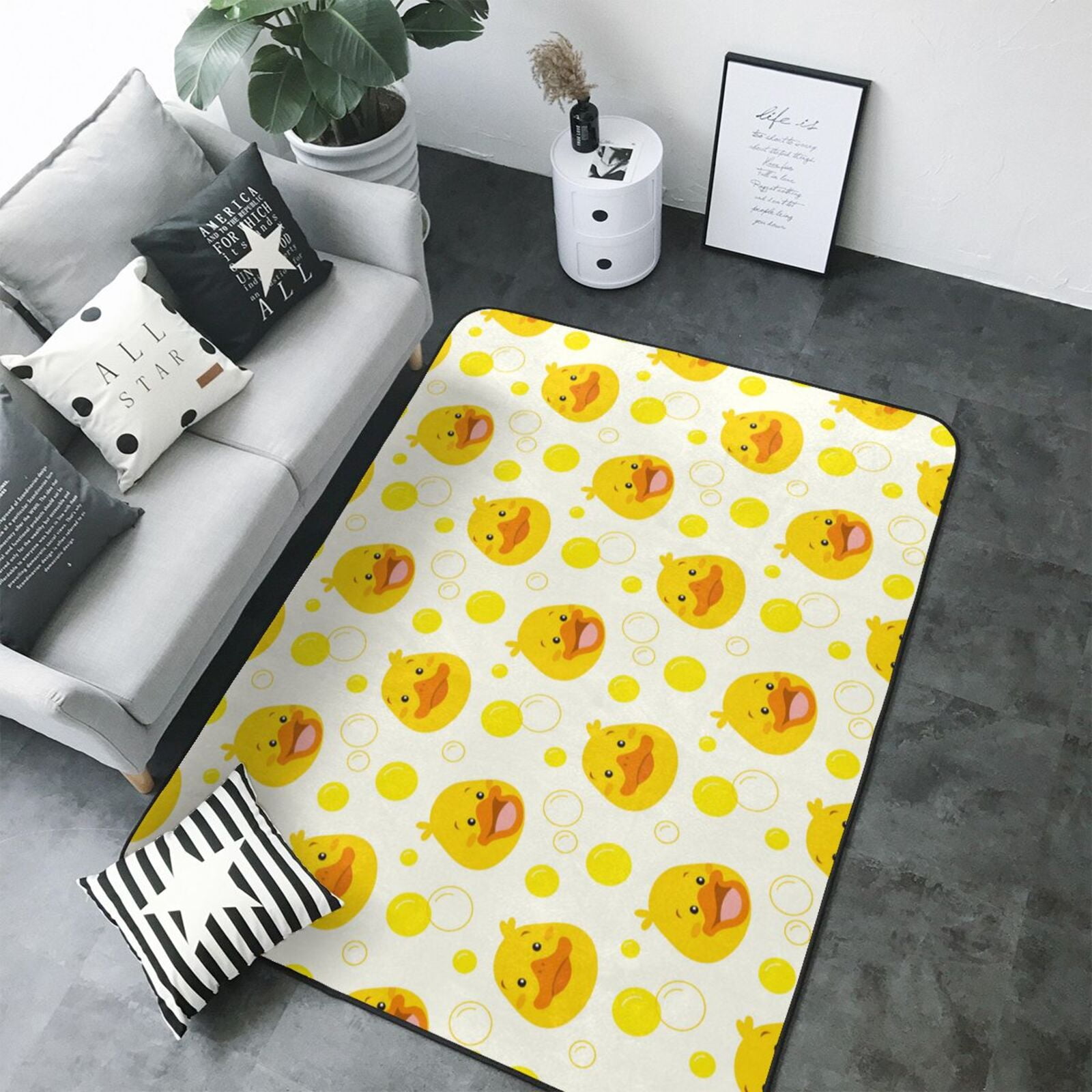 Ducky Cartoon Area Rugs for Living Room Bedroom, 5x7 Soft Throw ...