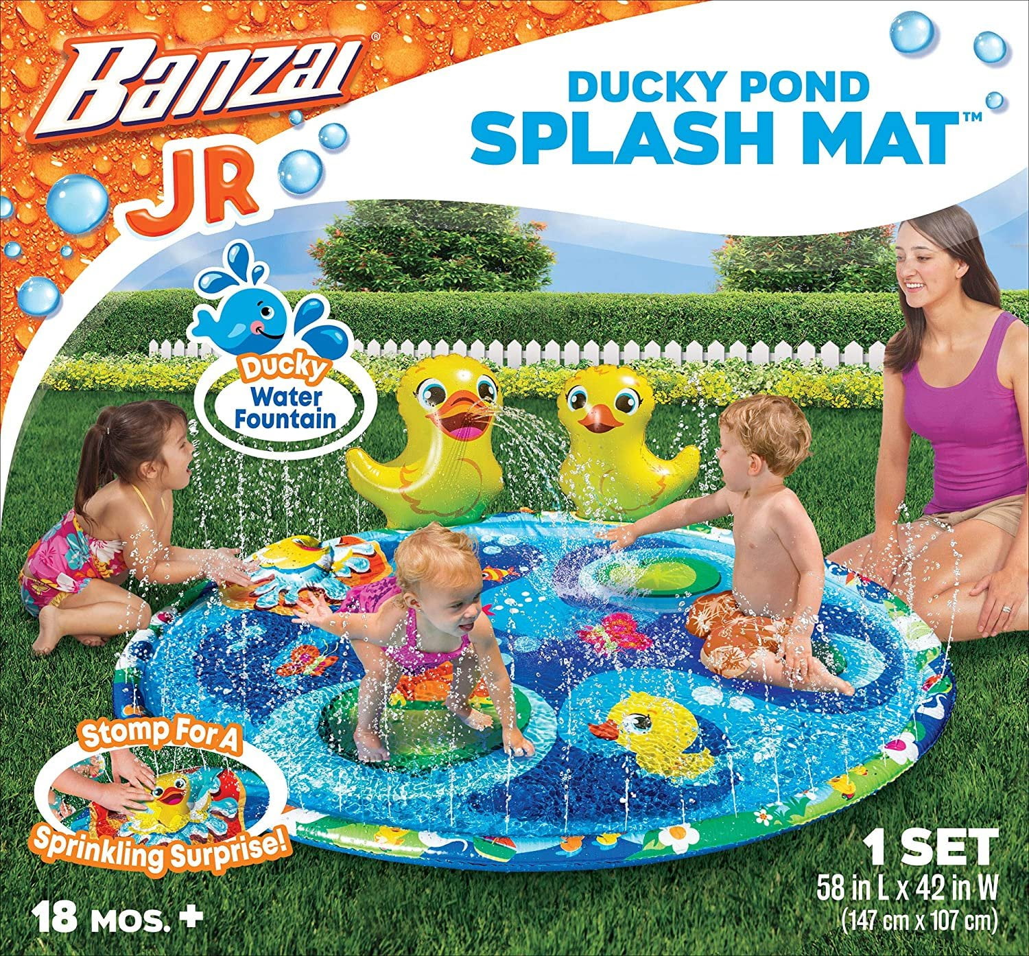 Ducky Pond Splash Mat - Inflatable Outdoor Water Sprinkler Pad with ...