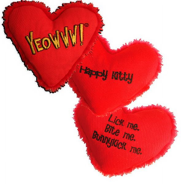 Ducky World Yeowww!® Hearrrt Attack “YEOWWW!” Catnip Toy Yellow Color 4 ...