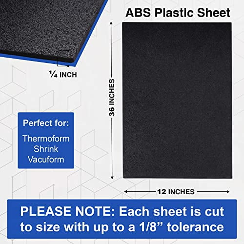 Duco USA-Made ABS Plastic Sheets 1/4 Inch Thick 12" x 36" - Pack of 8 ...