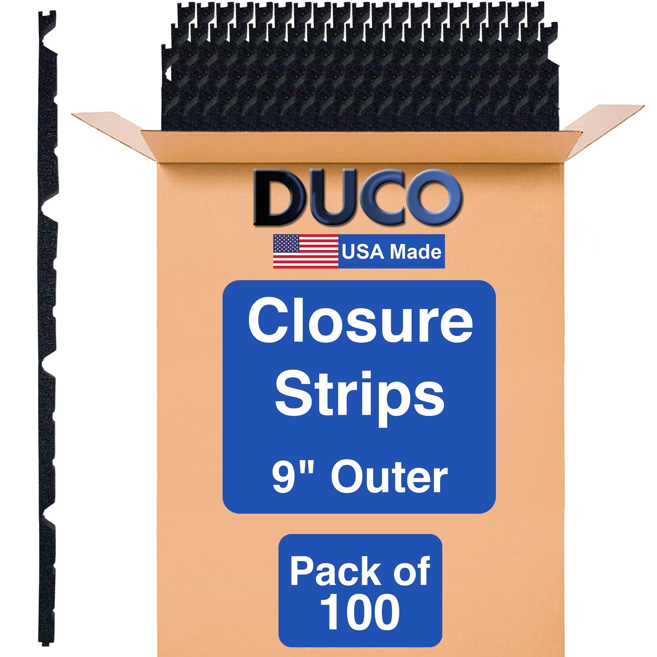 Duco USA-Made Classic Rib Foam Closure Strips 3ft Long, 9" Rib Profile ...