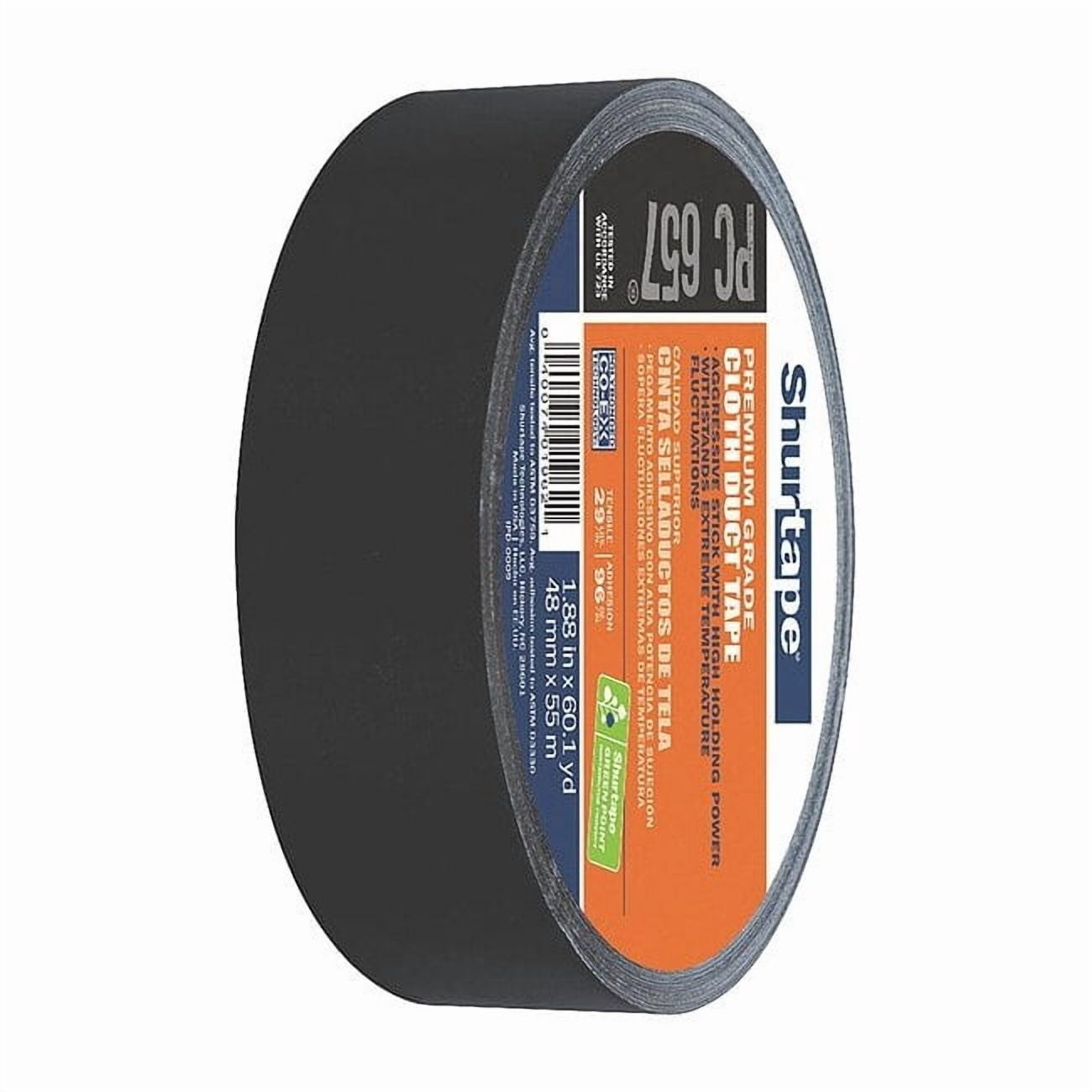 Shurtape Duct Tape, Black, 60-1/8 yd L, 1-7/8 in W 105486 - Walmart.com