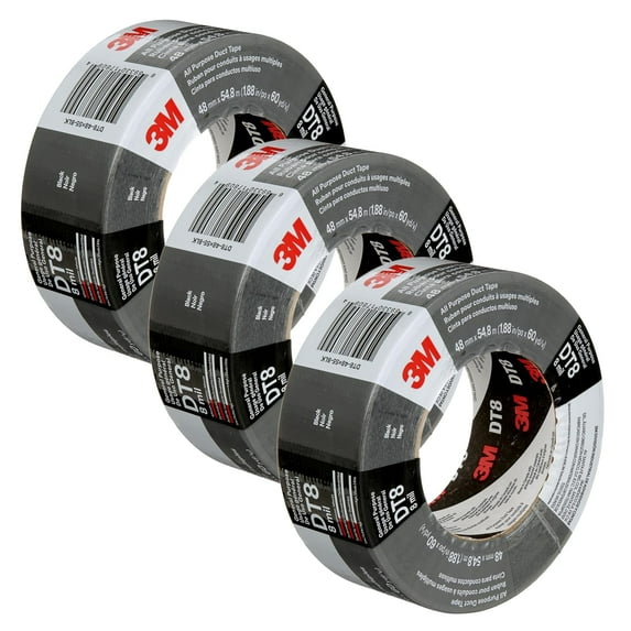 Duct Tape DT8, 3 Pack, Industrial Strength, Multi-Use, Black color tape ...