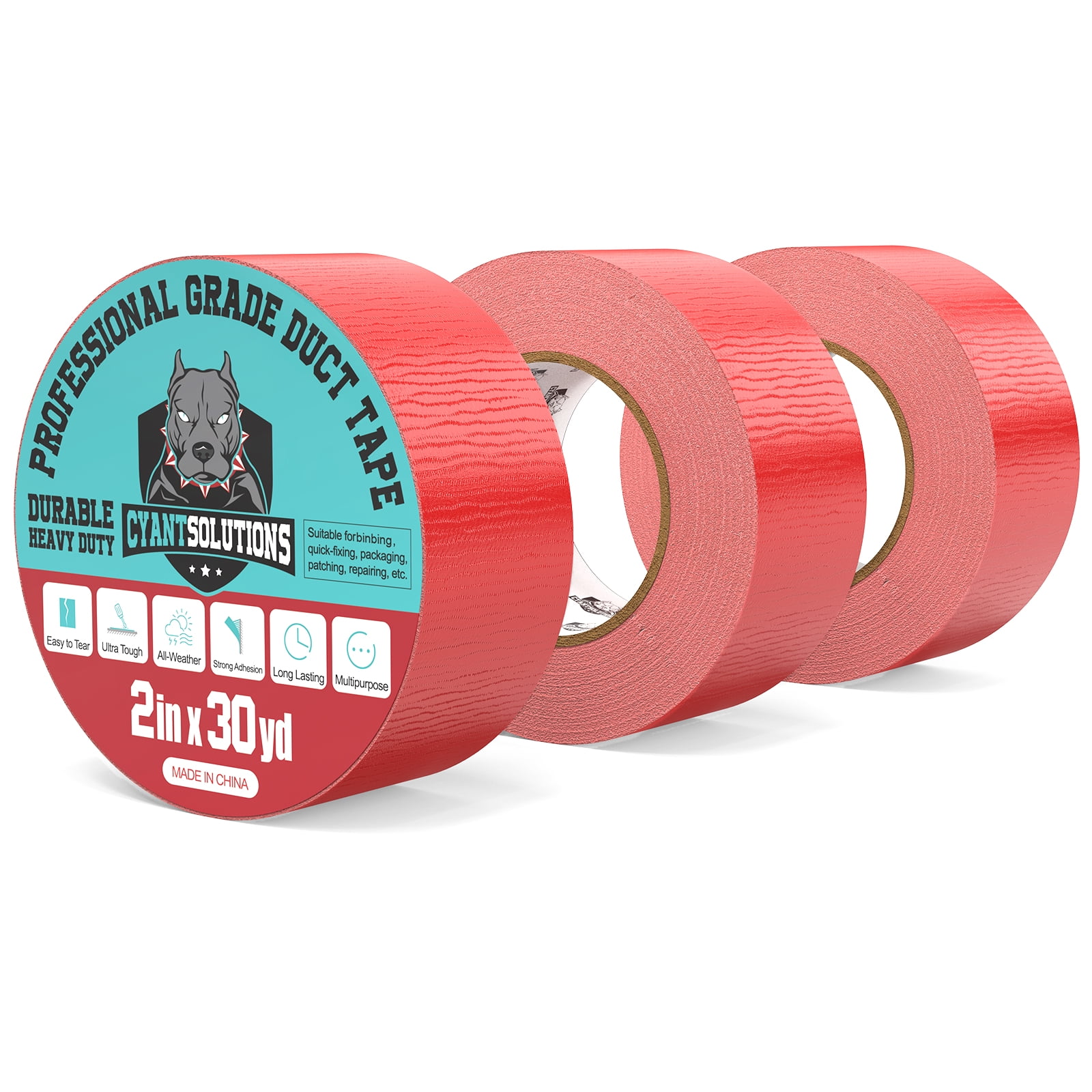 Duct Tape Heavy Duty, Red Duct Tape Multi-Use Tape- No Residue, Tear by ...